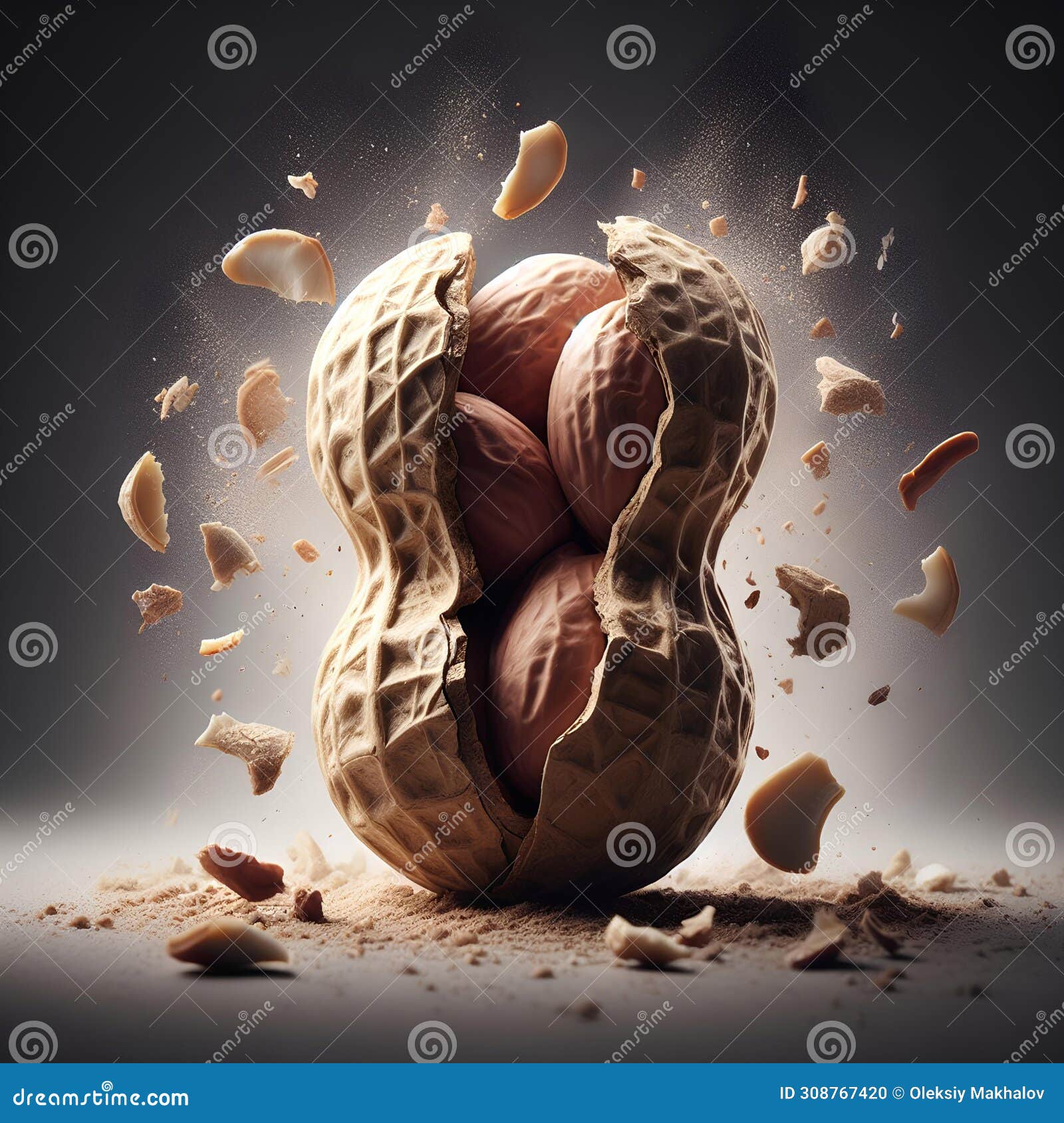 Cracked Peanut Isolated on White Background Stock Illustration ...
