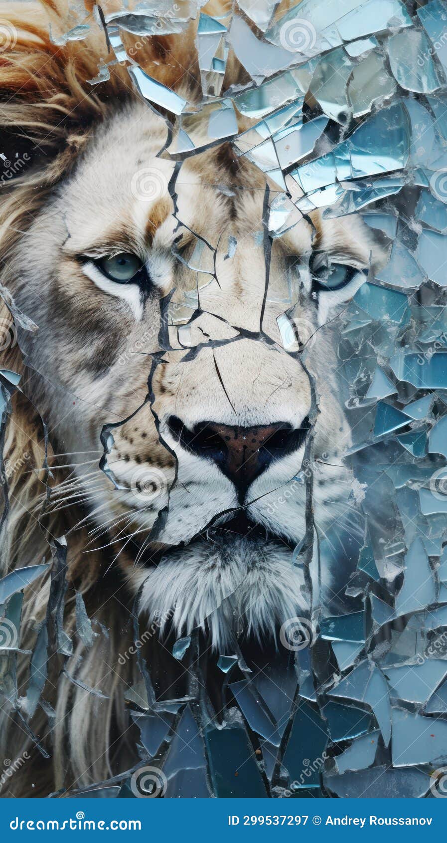 Cracked and Peeling Image of a Lion. Stock Illustration - Illustration ...