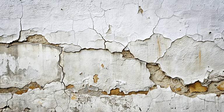 Cracked and Peeling White Wall - Texture of Decay - Worn and Weathered ...