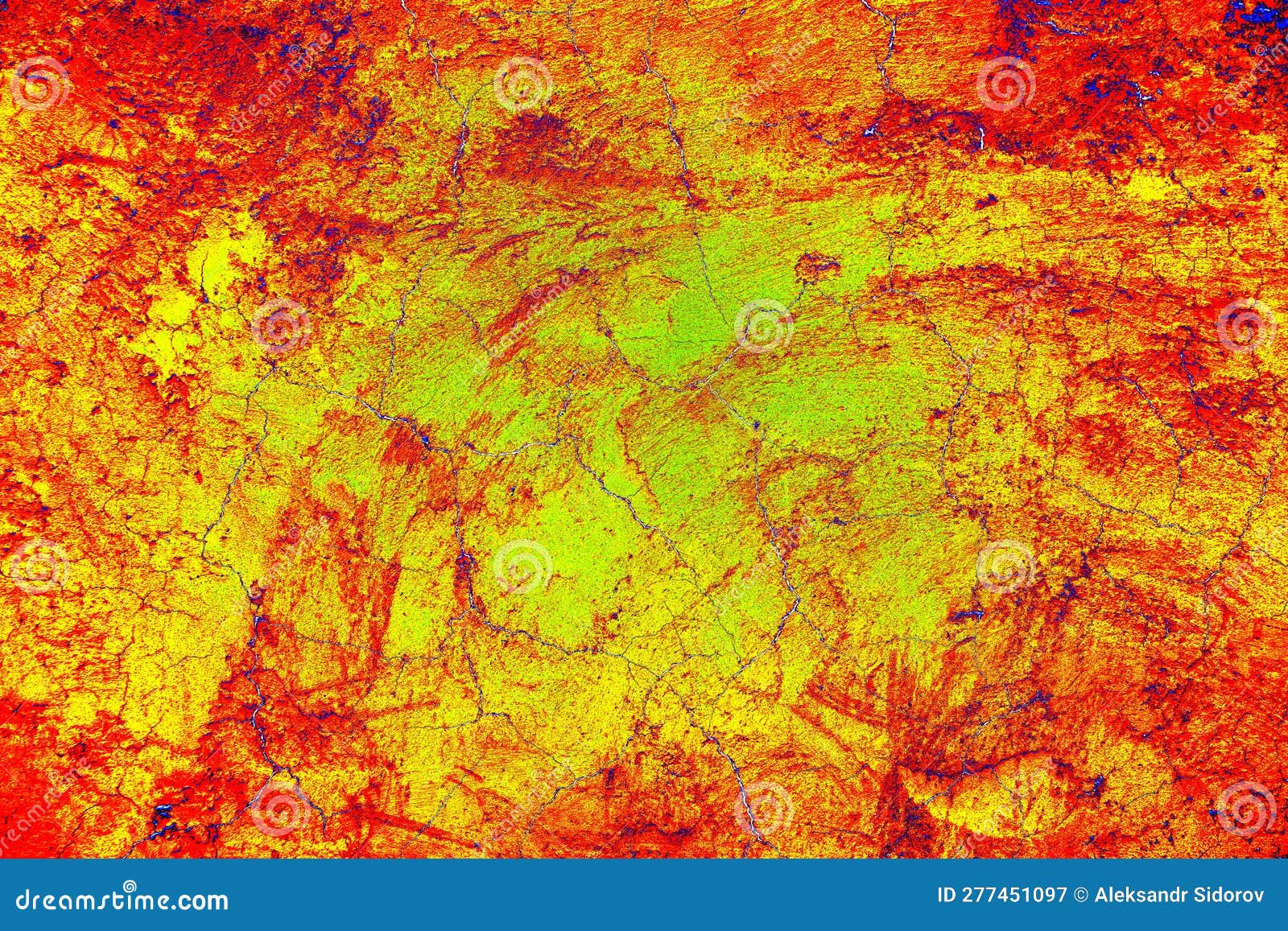 Cracked Plaster on the Wall, Changed Color Scheme, Wall Background ...