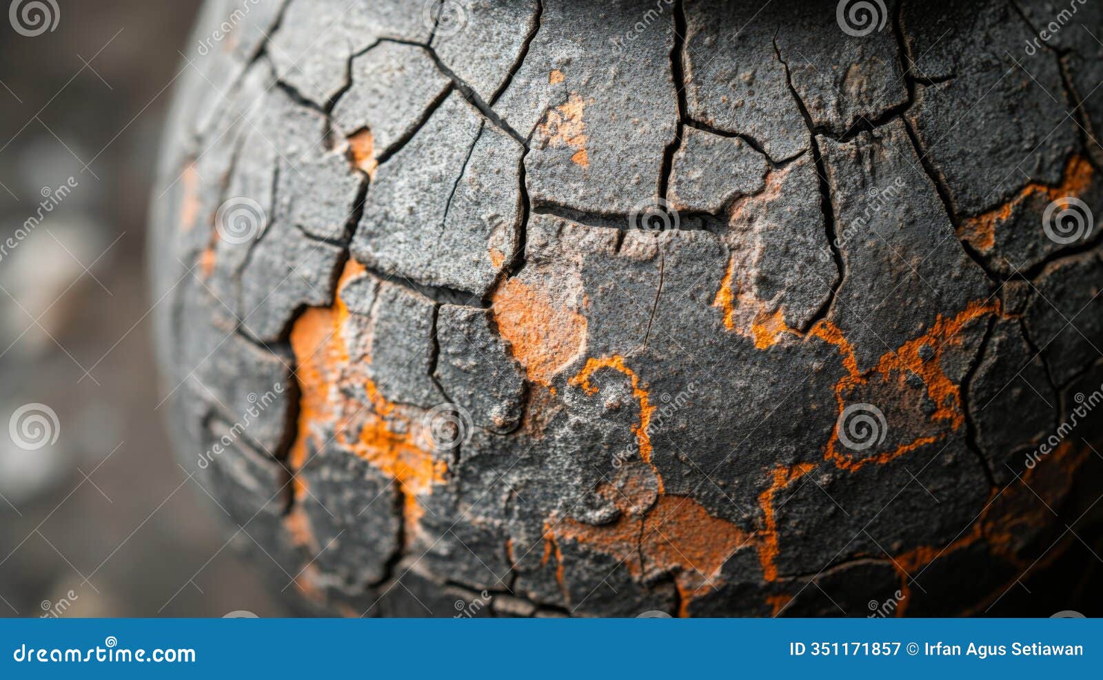 Cracked Pot Surface Showing Orange Stains Stock Illustration ...