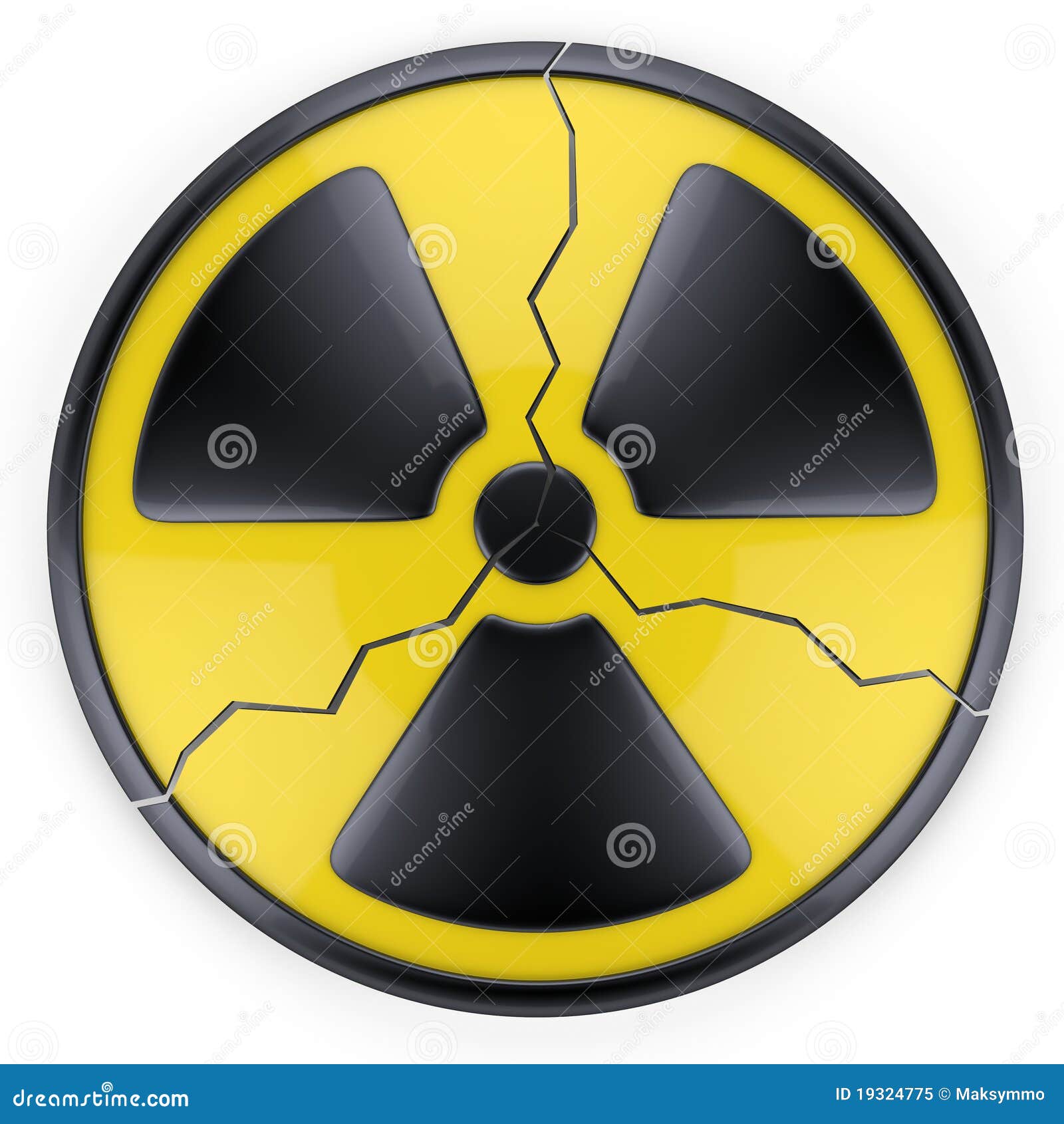 Cracked radiation sign. stock illustration. Illustration of radioactive ...