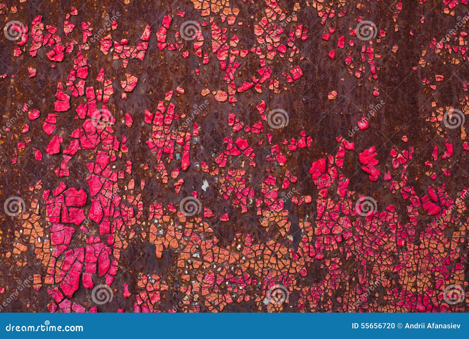 Cracked Red Paint on an Old Metallic Surface. Stock Photo - Image of ...
