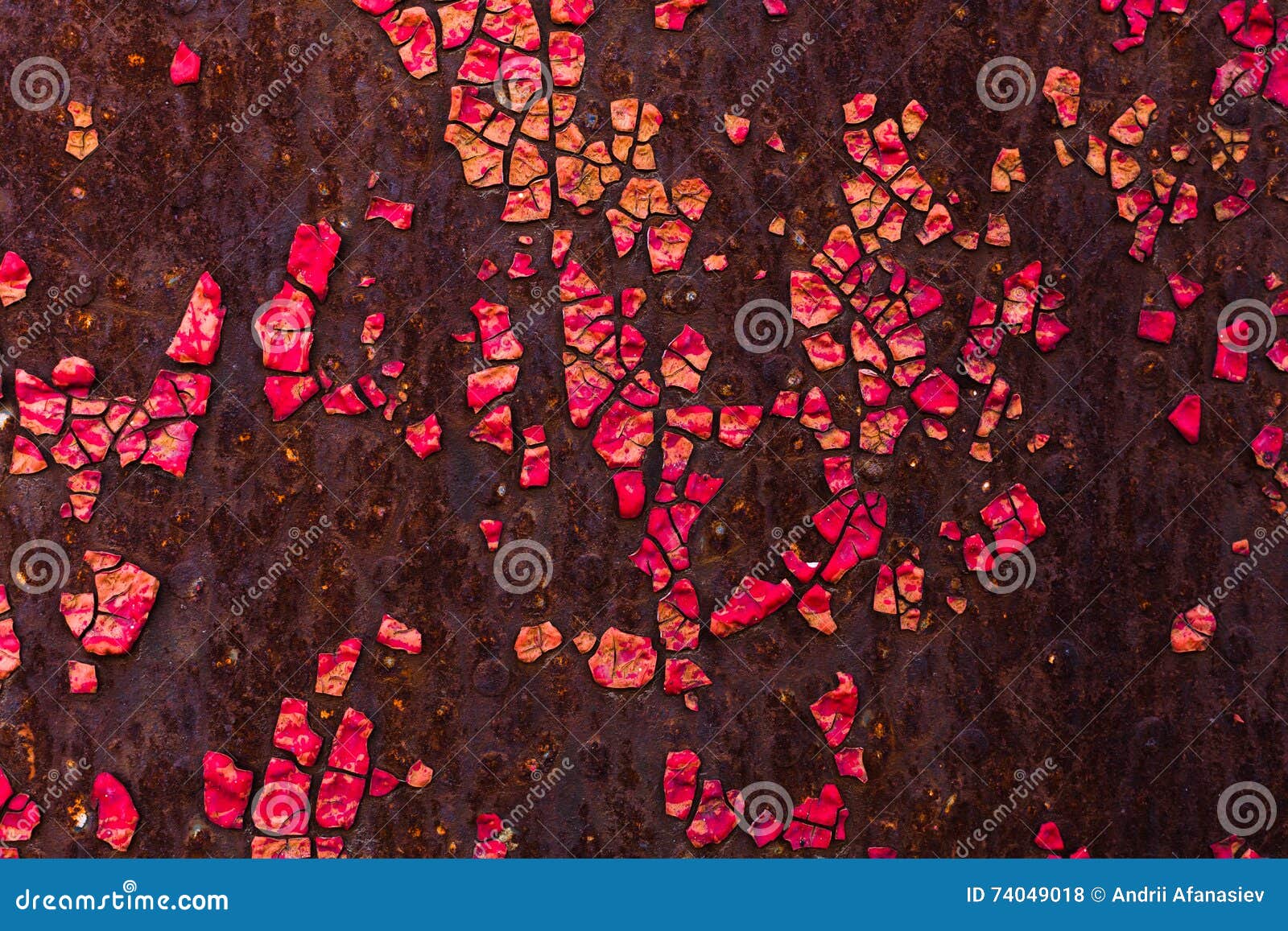 The Cracked Red Paint on the Old Metallic Surface. Stock Photo - Image ...