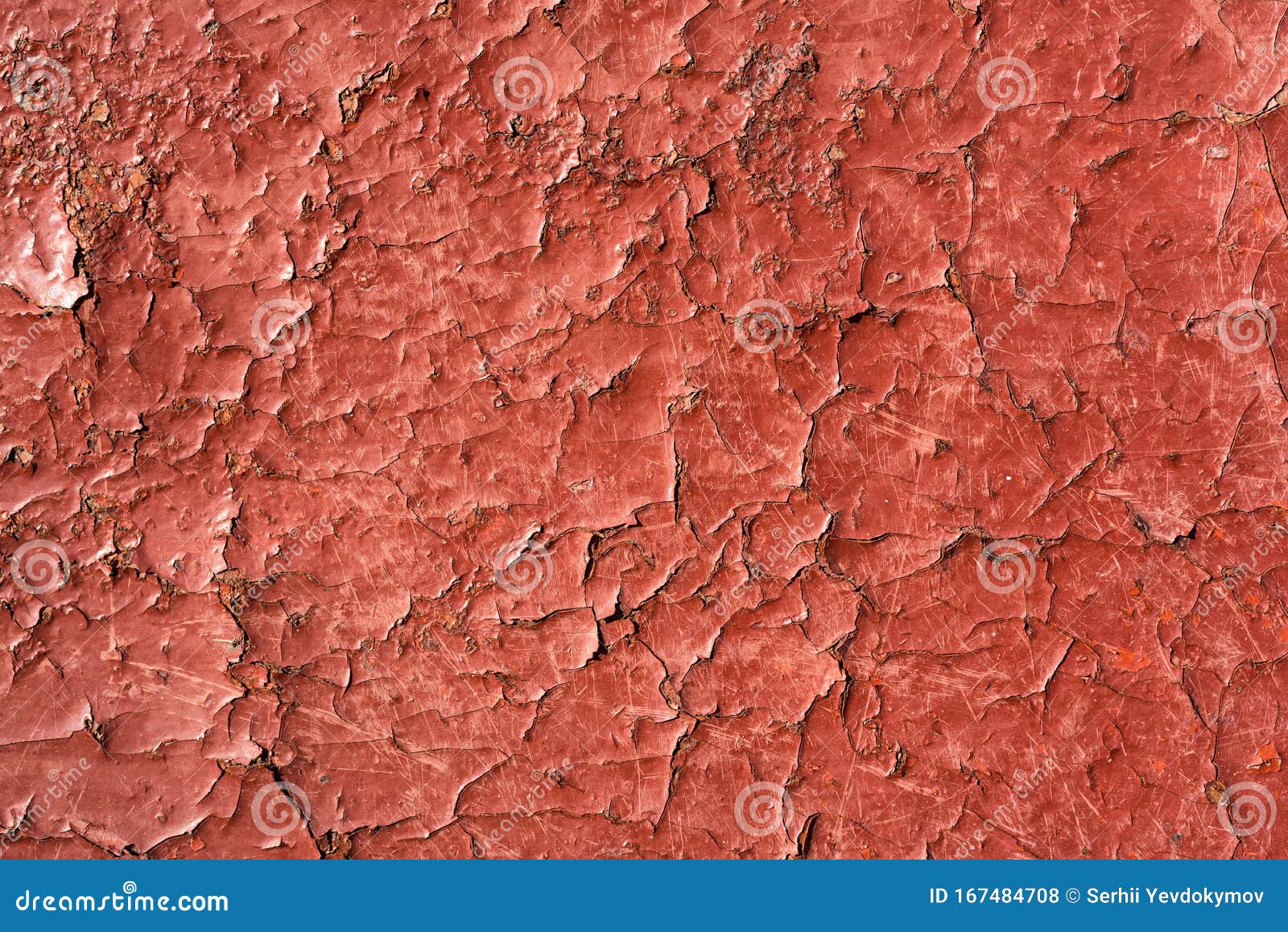 Cracked Red Paint with Rust. Seamless Old Texture Background Stock ...