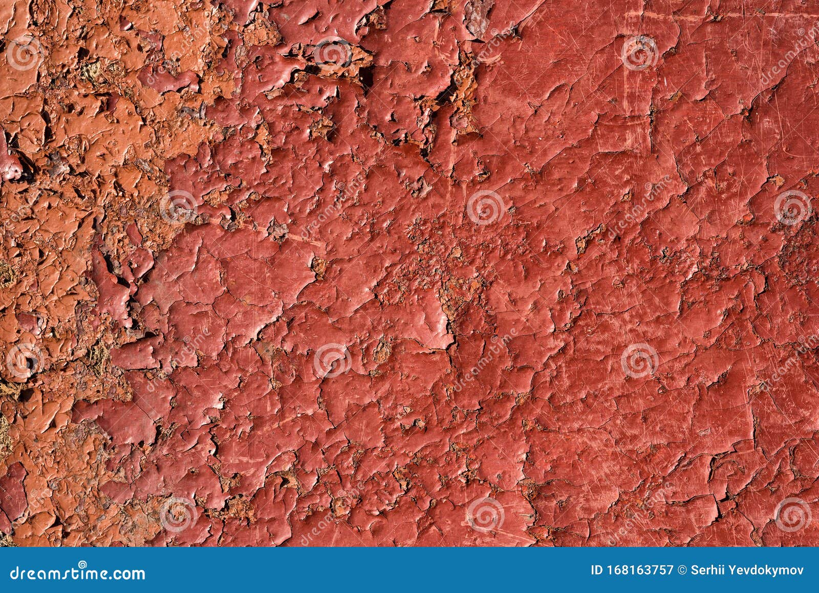 Cracked Red Paint with Rust. Seamless Old Texture Background Stock ...
