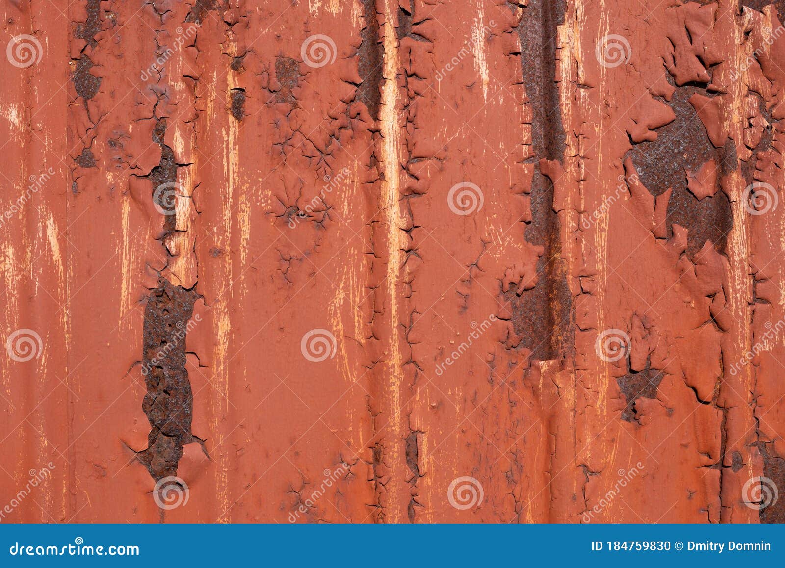 Cracked Red Paint on a Rusty Metal Panel Stock Photo - Image of closeup ...