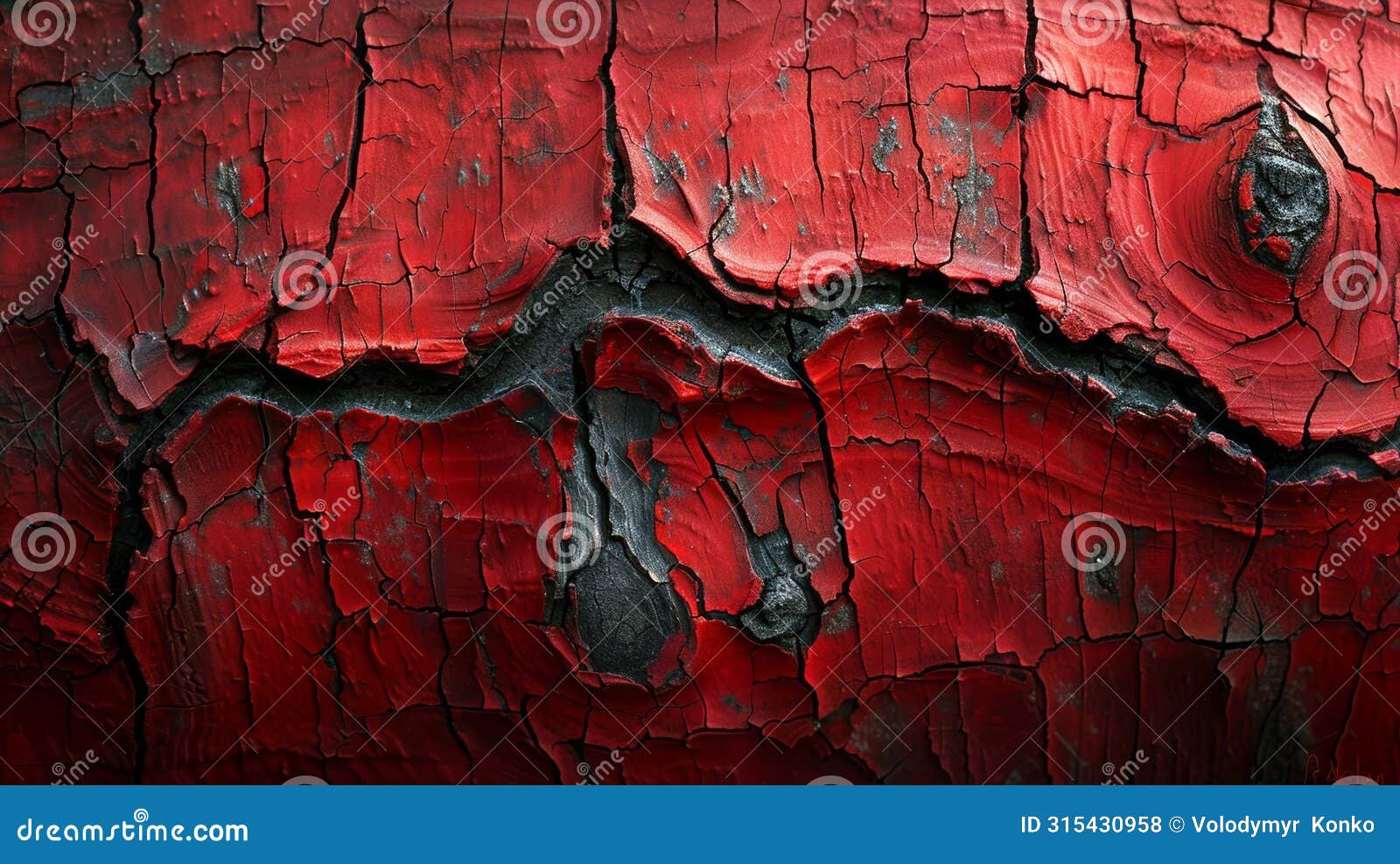 Cracked Red Paint on Wood Texture - Aged Material Surface Stock Photo ...