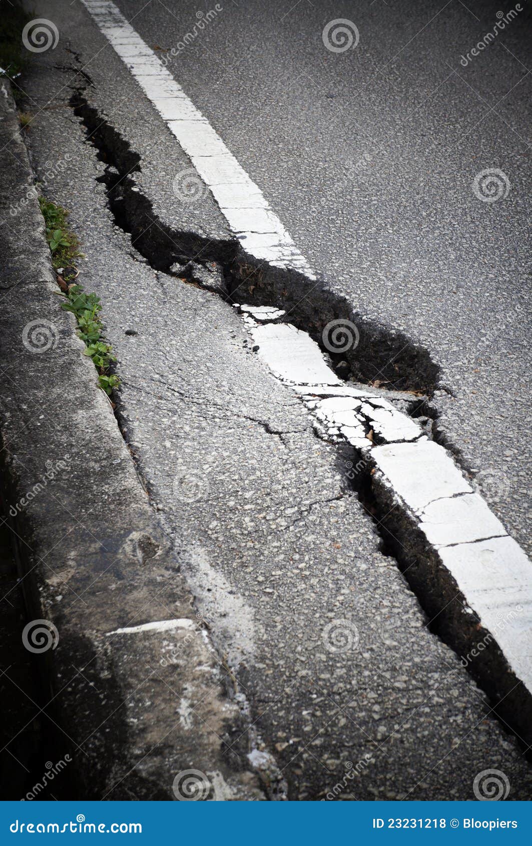 Cracked road stock photo. Image of concrete, earthquake - 23231218