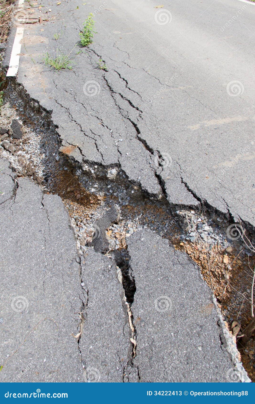 Cracked road stock image. Image of caucasian, green, high - 34222413