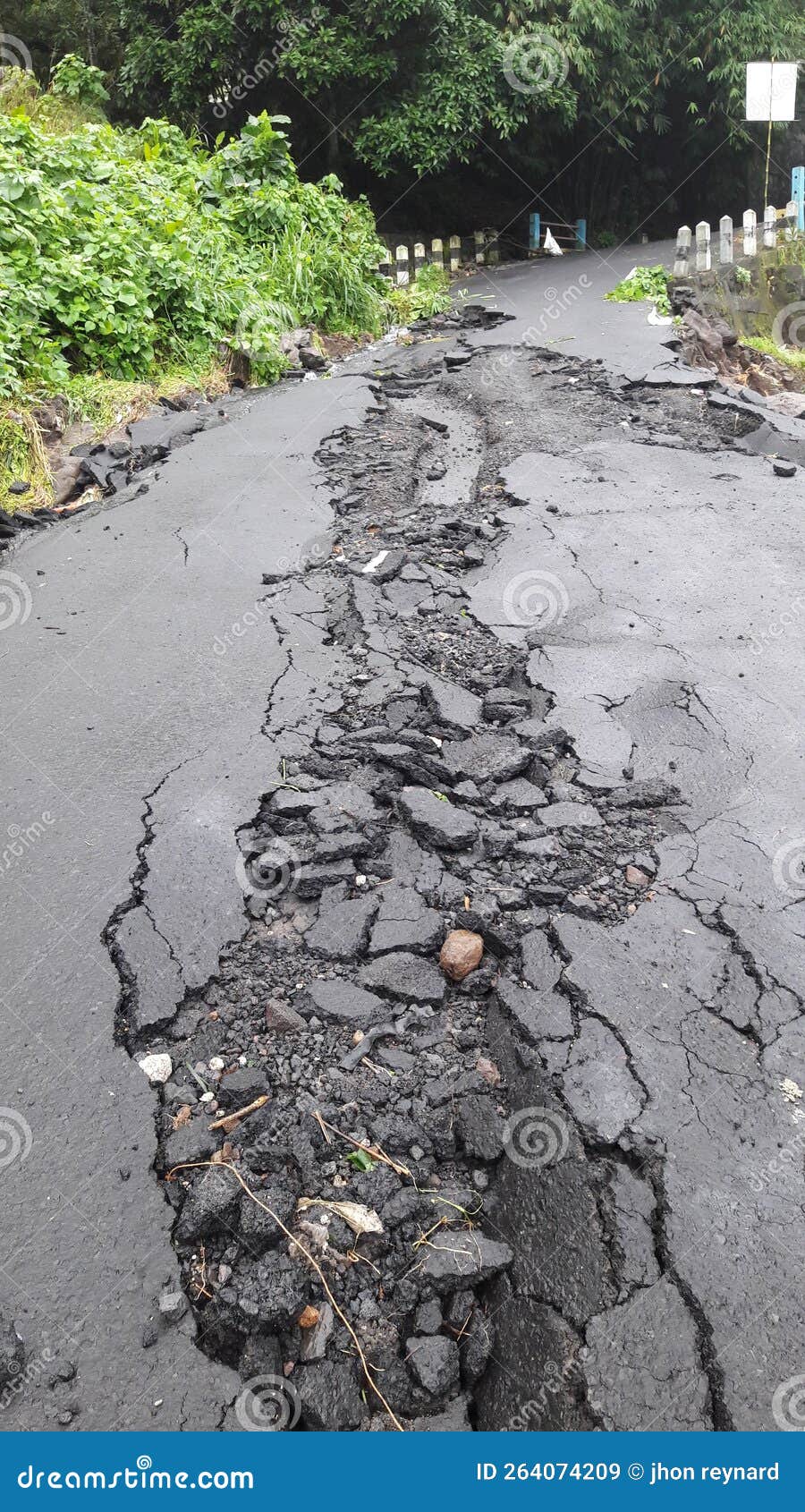 Cracked road stock image. Image of bridge, sand, nature - 264074209