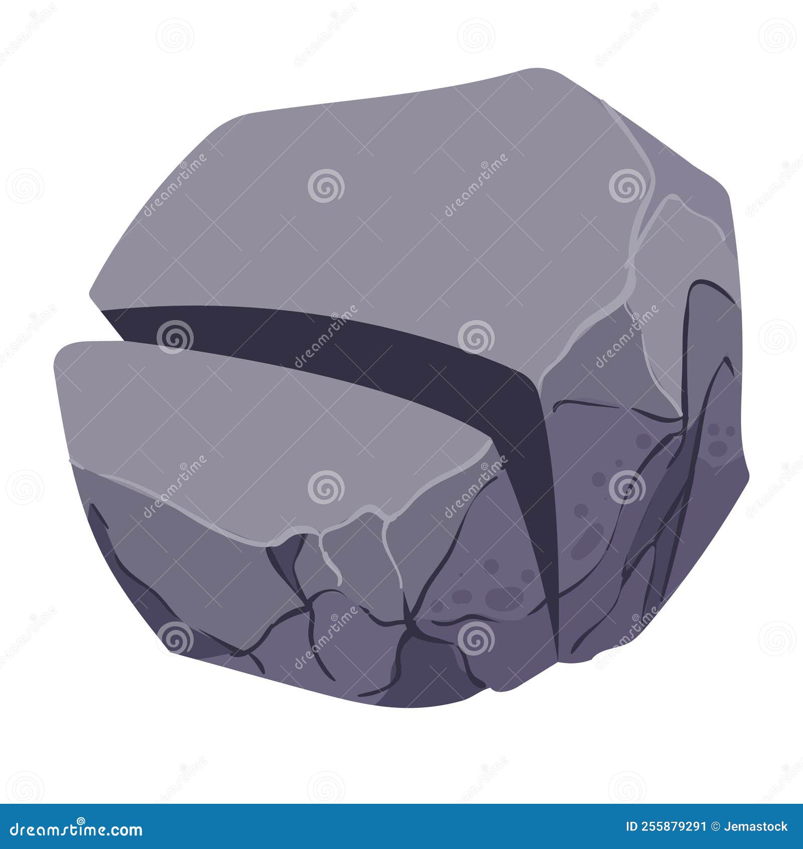 Cracked rock icon stock vector. Illustration of material - 255879291