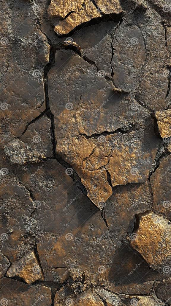 Cracked Rock Texture, a Seamless Pattern of Rustic Stone Stock ...