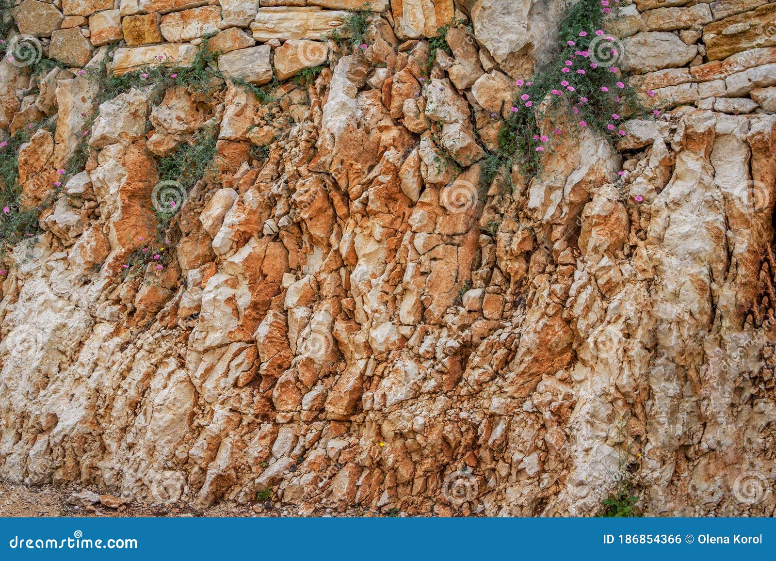 Cracked and Ruined Yellow Rock Stock Photo - Image of environment ...