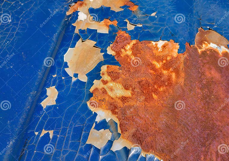Cracked Rust Marks on the Paint of the Car Body Stock Photo - Image of ...