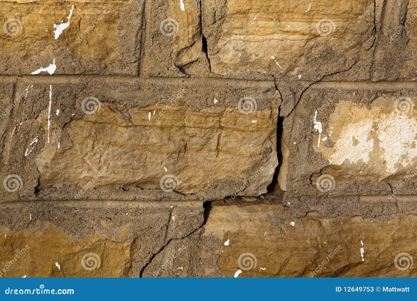 Cracked Sandstone Wall Background Texture Stock Image - Image of ...