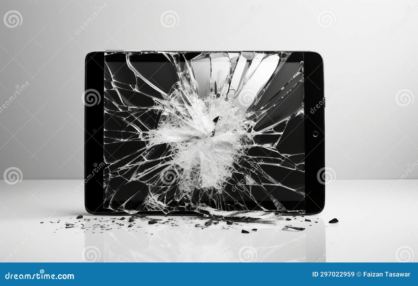 Cracked Screen Tablet on Transparent Background -Generative Ai Stock ...