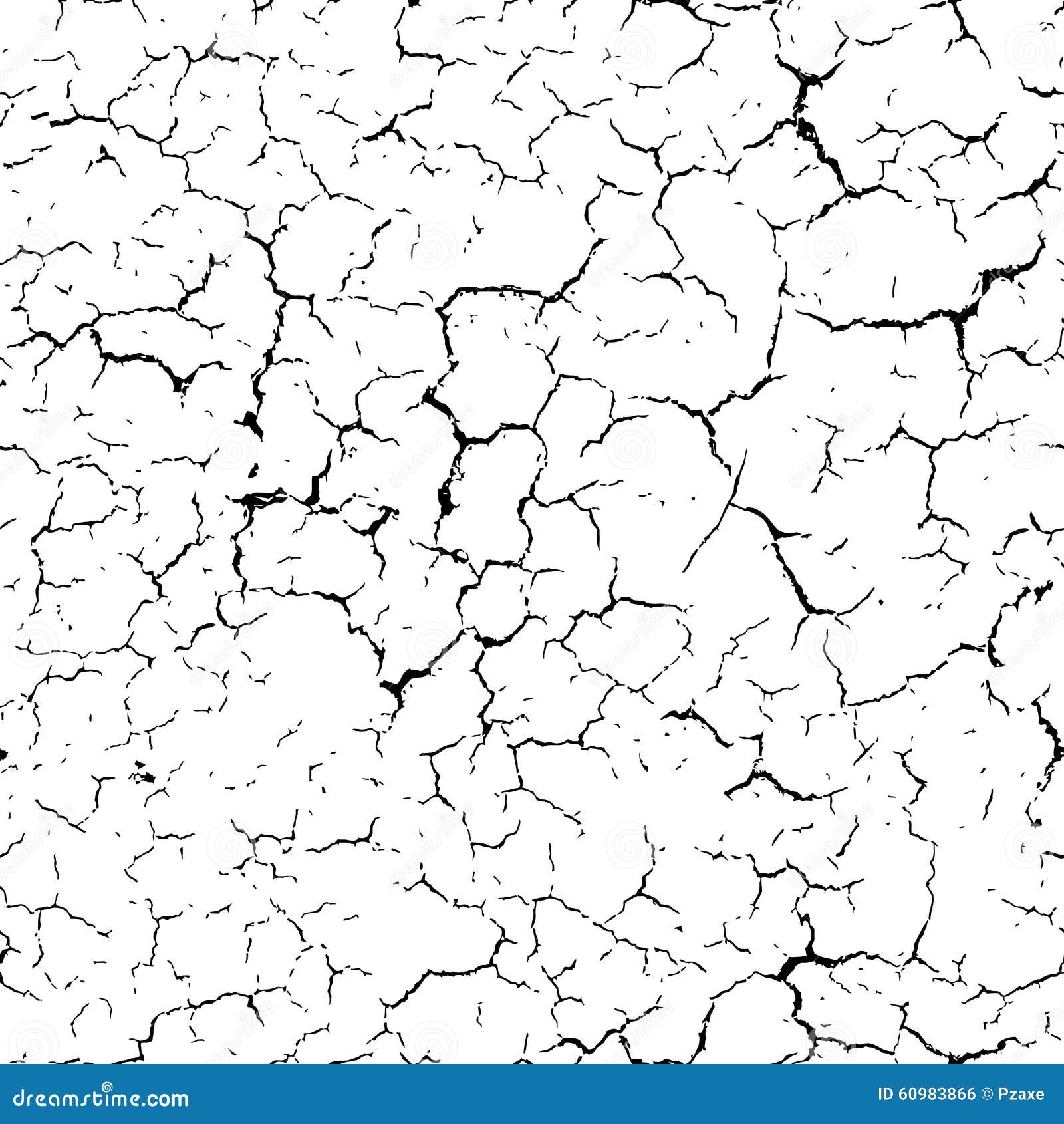 Cracked Seamless Pattern Vector Texture Black Cracks On White B Stock