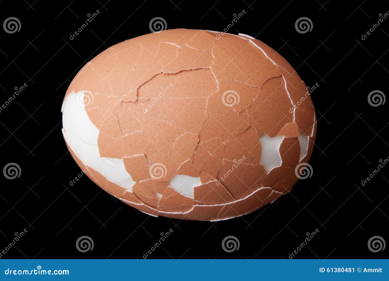 Cracked Shell of a Hard Boiled Egg Stock Image - Image of horizontal ...