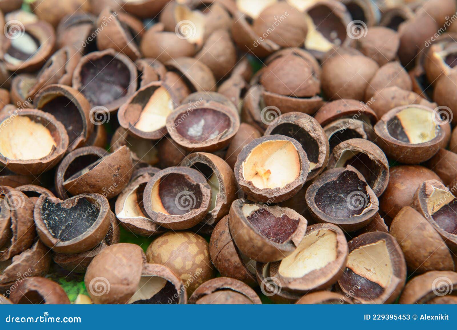 Cracked Shells of Macadamia Nuts are Lying on the Table Stock Image ...