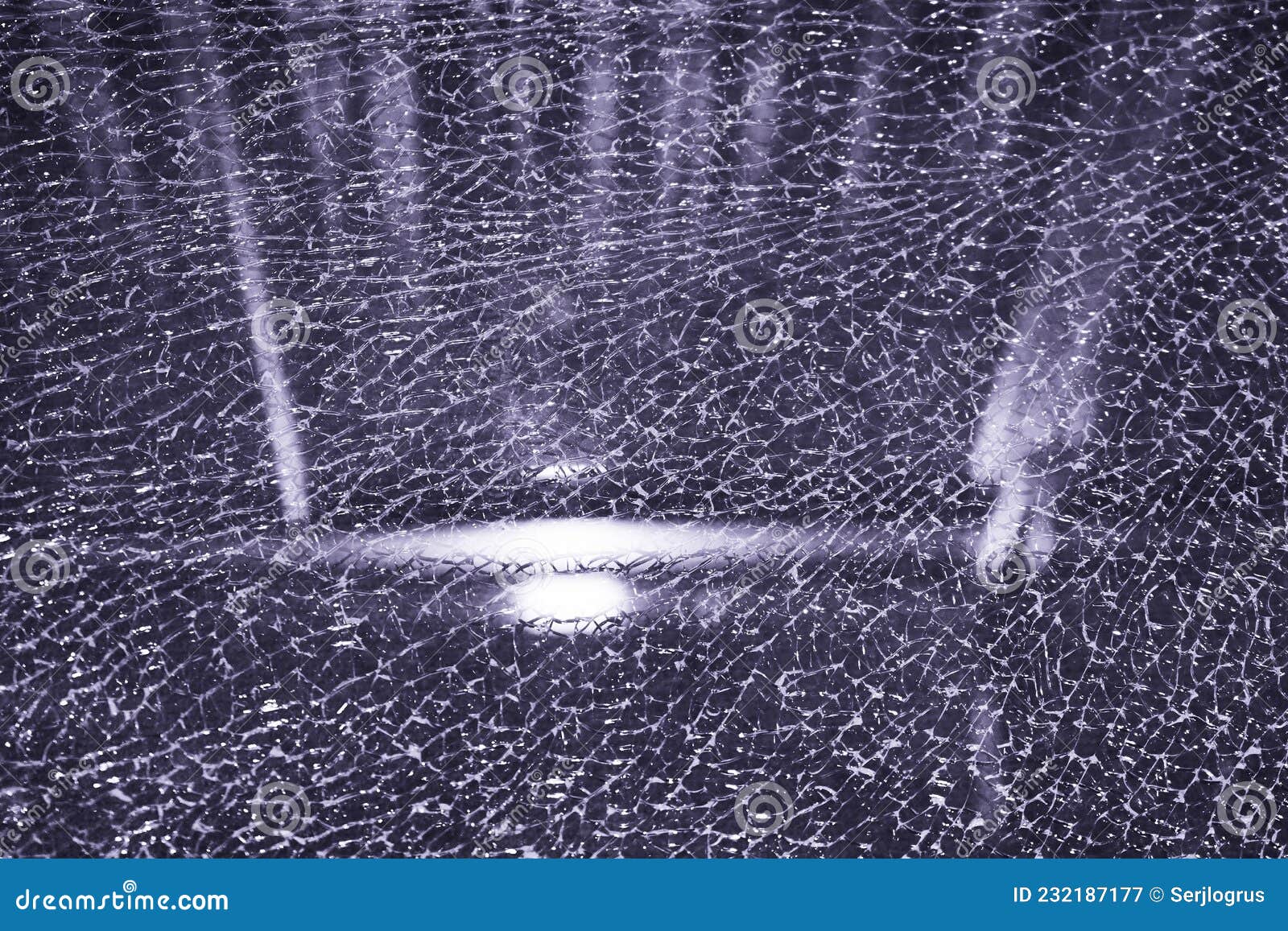 Cracked Shockproof Laminated Glass Stock Image - Image of flaked ...