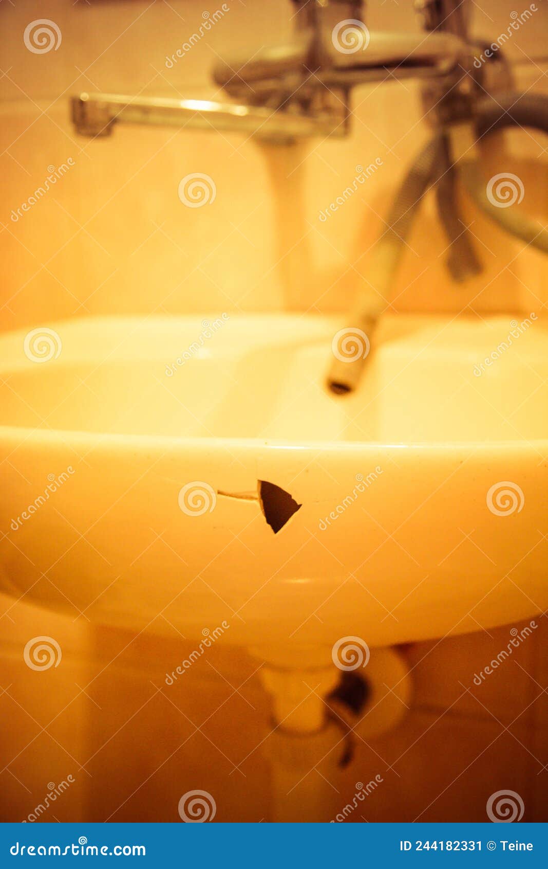 Cracked sink stock image. Image of residential, cracked - 244182331