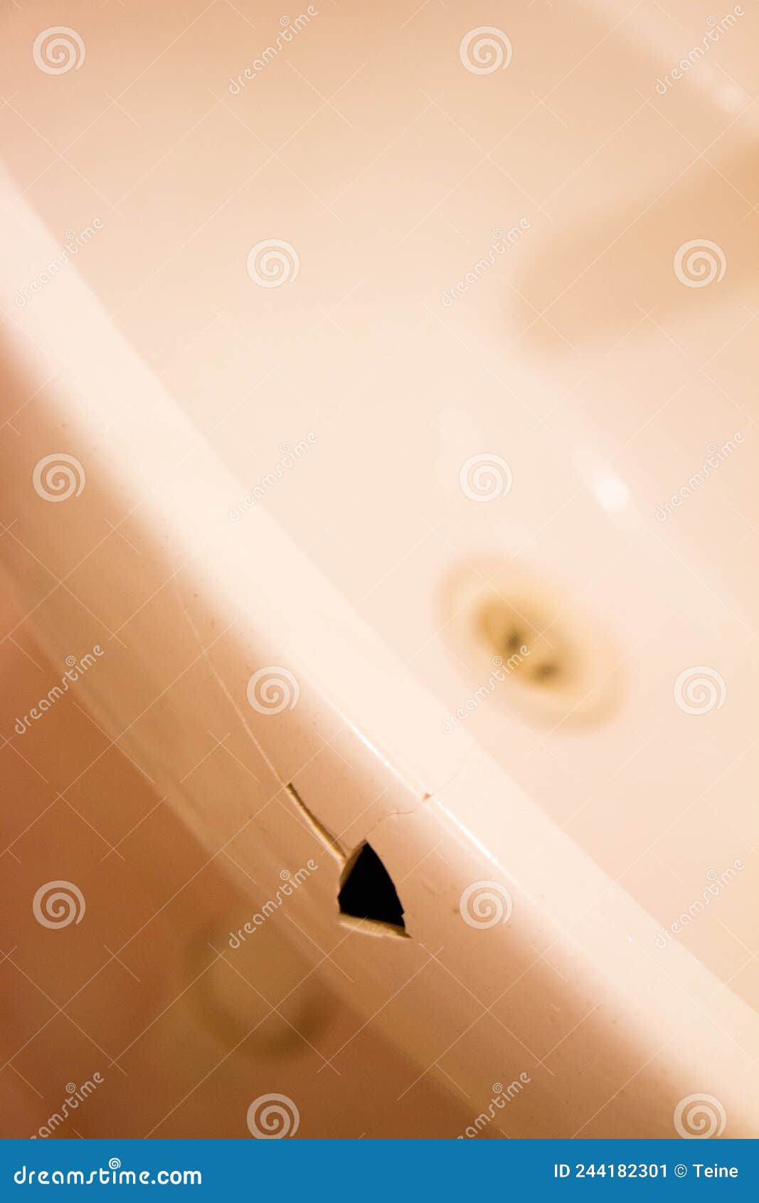 Cracked sink stock image. Image of decoration, closeup - 244182301