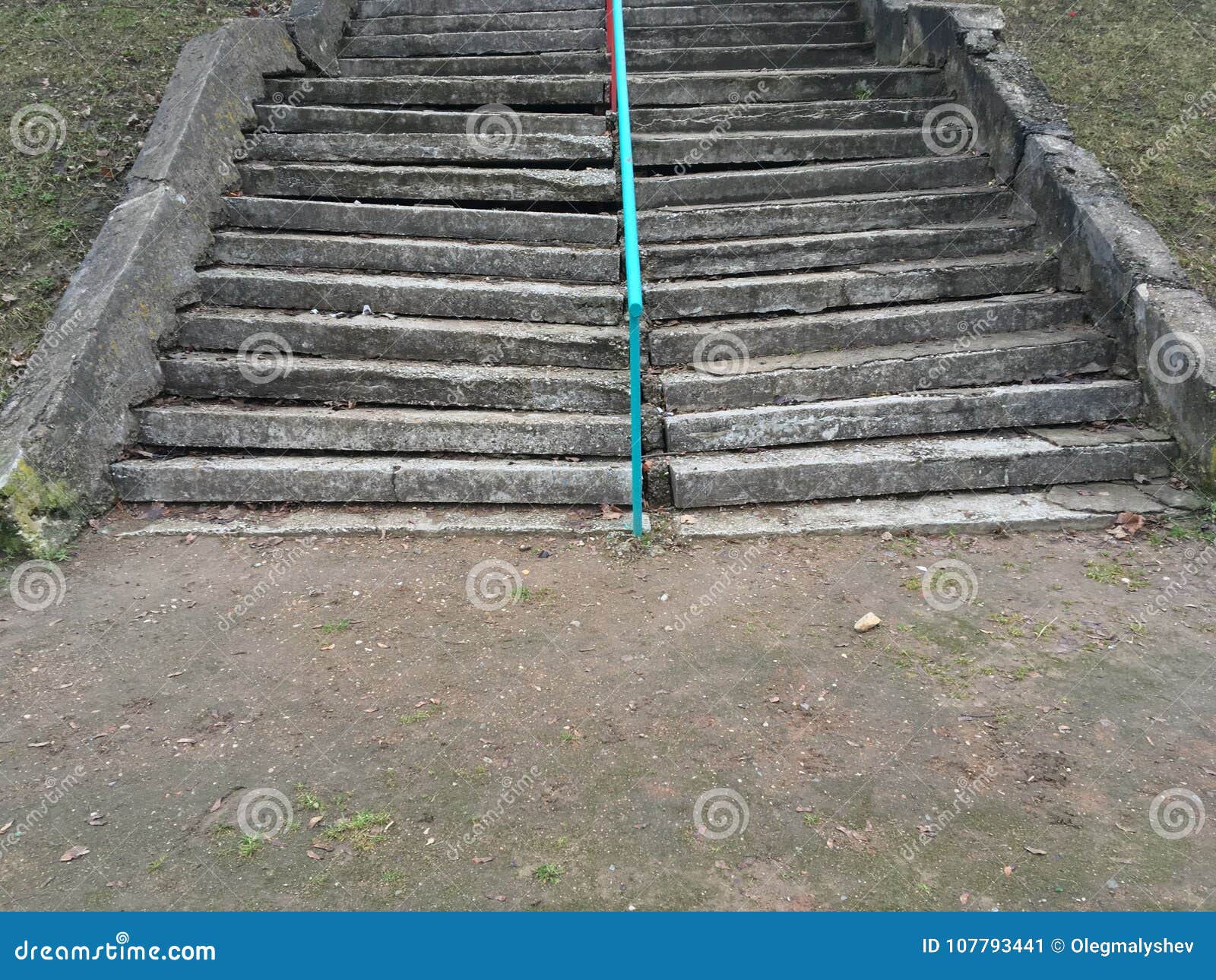 Cracked Steps of a Concrete Staircase in a City Stock Image - Image of ...