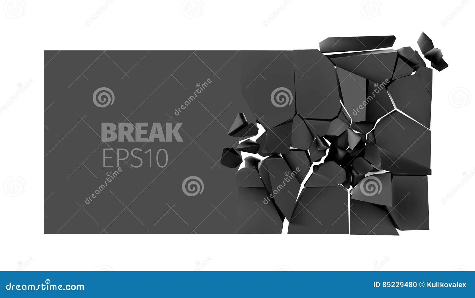 Cracked Stone Background For Banner. Rock Explode And Destruction Stock ...
