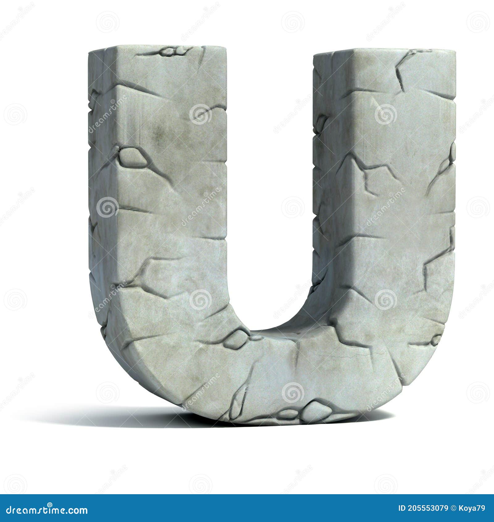 Cracked Stone 3d Font Letter U Stock Illustration - Illustration of ...