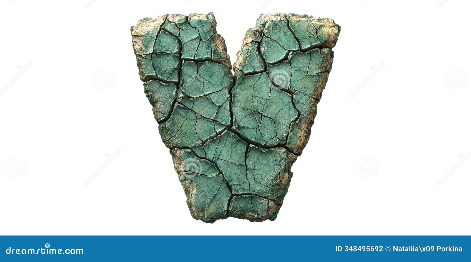 Cracked Stone Letter V Texture Isolated on Transparent Background Stock ...