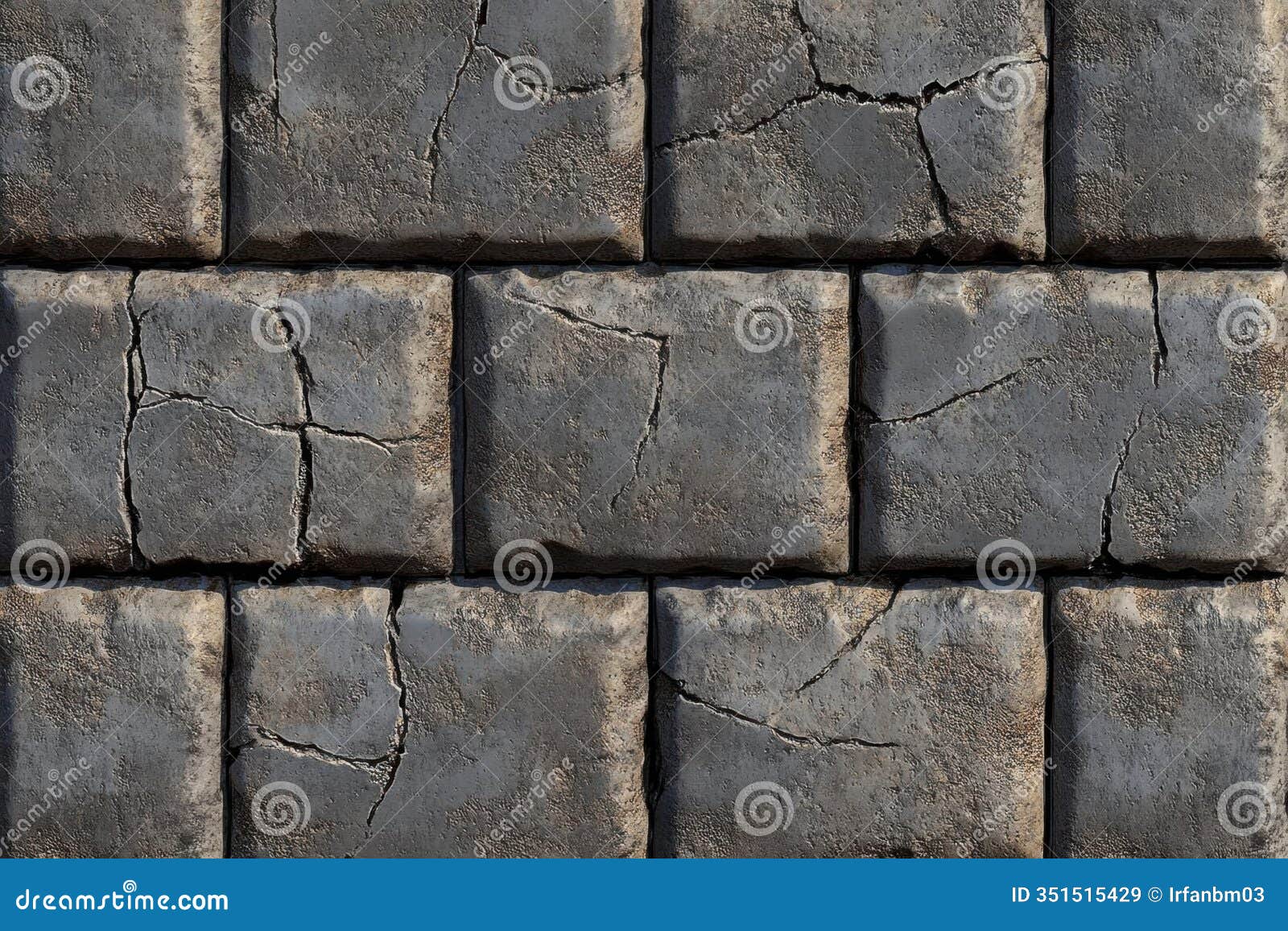 Cracked Stone Tiles Form a Weathered Wall Texture, Emphasizing Decay ...