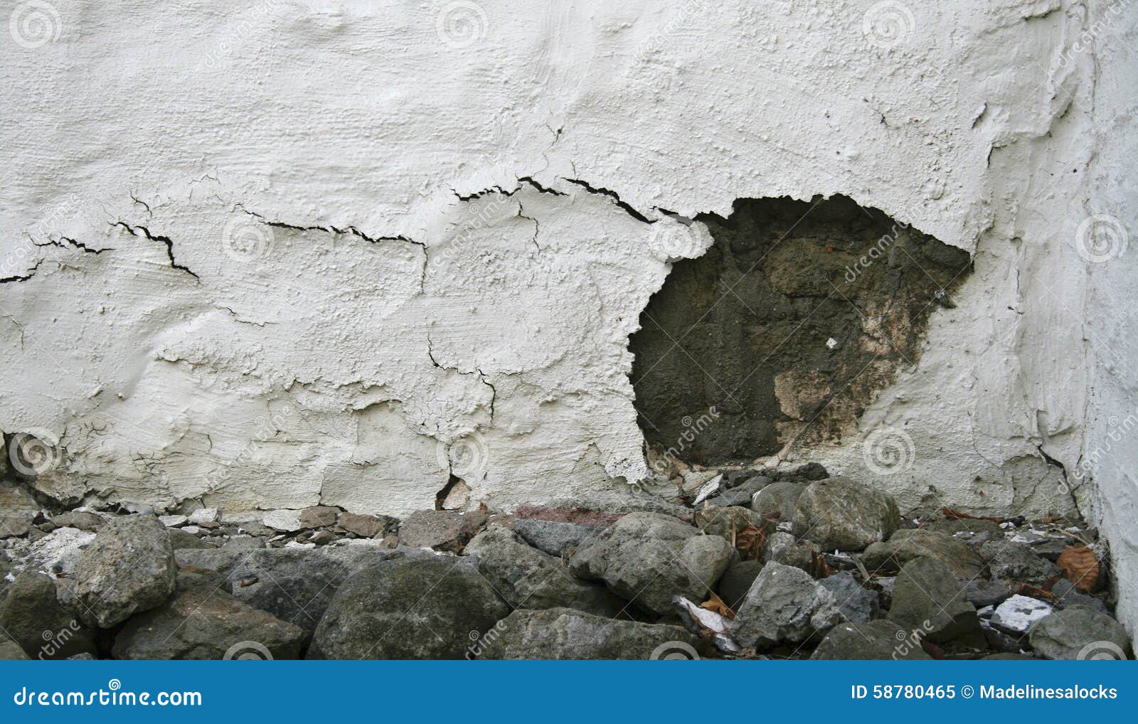 Cracked stucco stock image. Image of stucco, repair, wall - 58780465