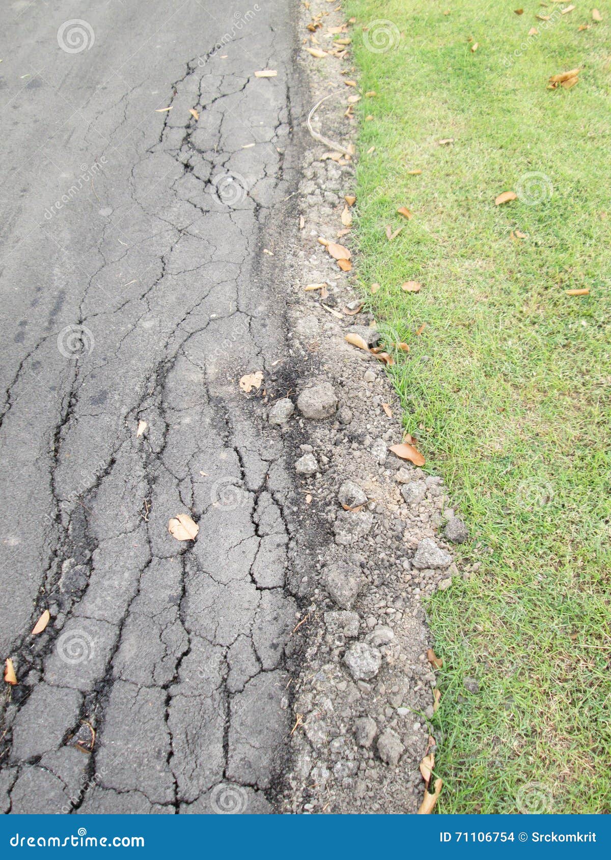 Cracked Surface of an Asphalt Road Stock Photo - Image of industrial ...