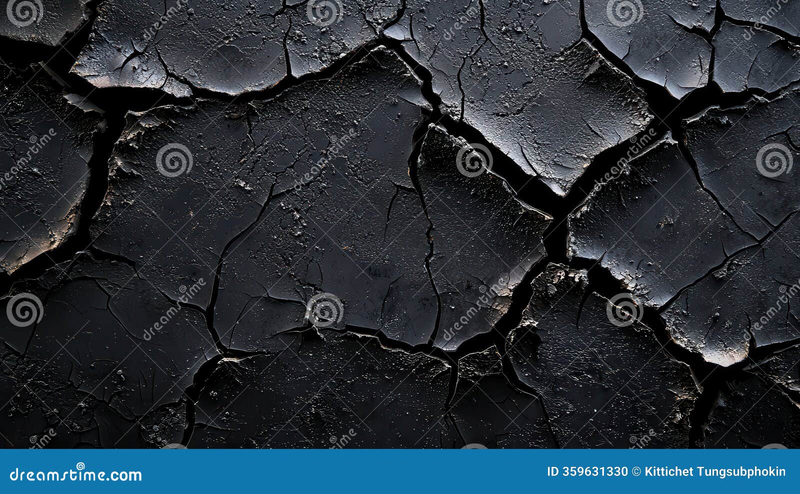 Cracked Surface Texture on a Black Background Showcasing Natural ...