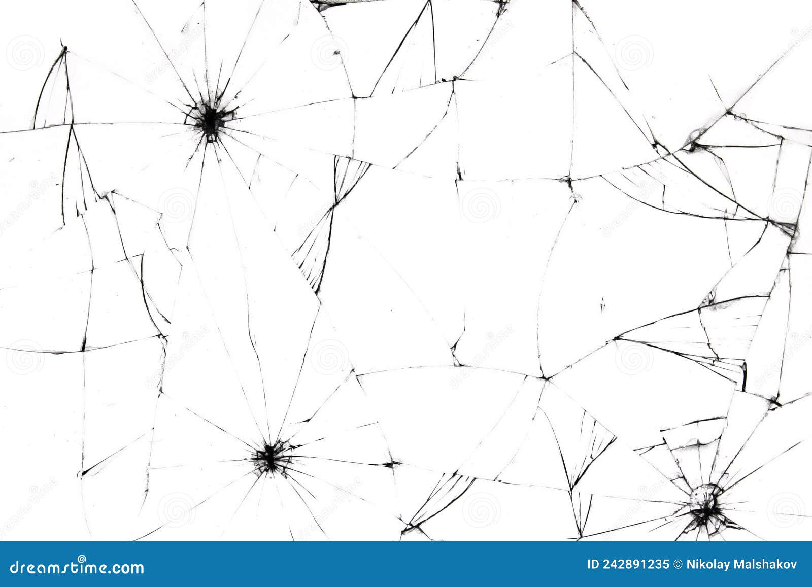 Cracked Texture on White Background. Broken Protective Glass. Stock ...