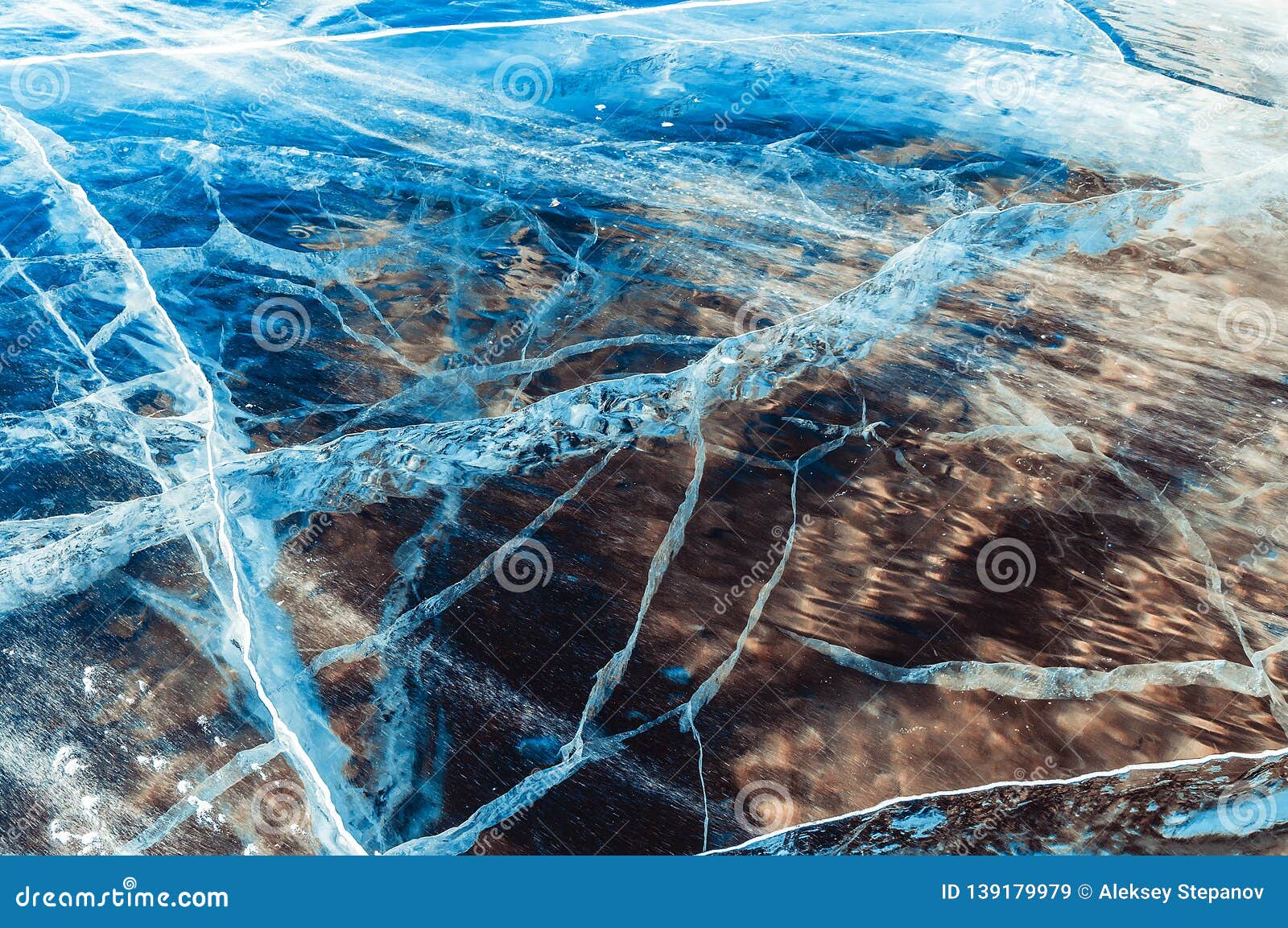 Cracked Thick Transparent Ice Stock Image - Image of baikal, glass ...