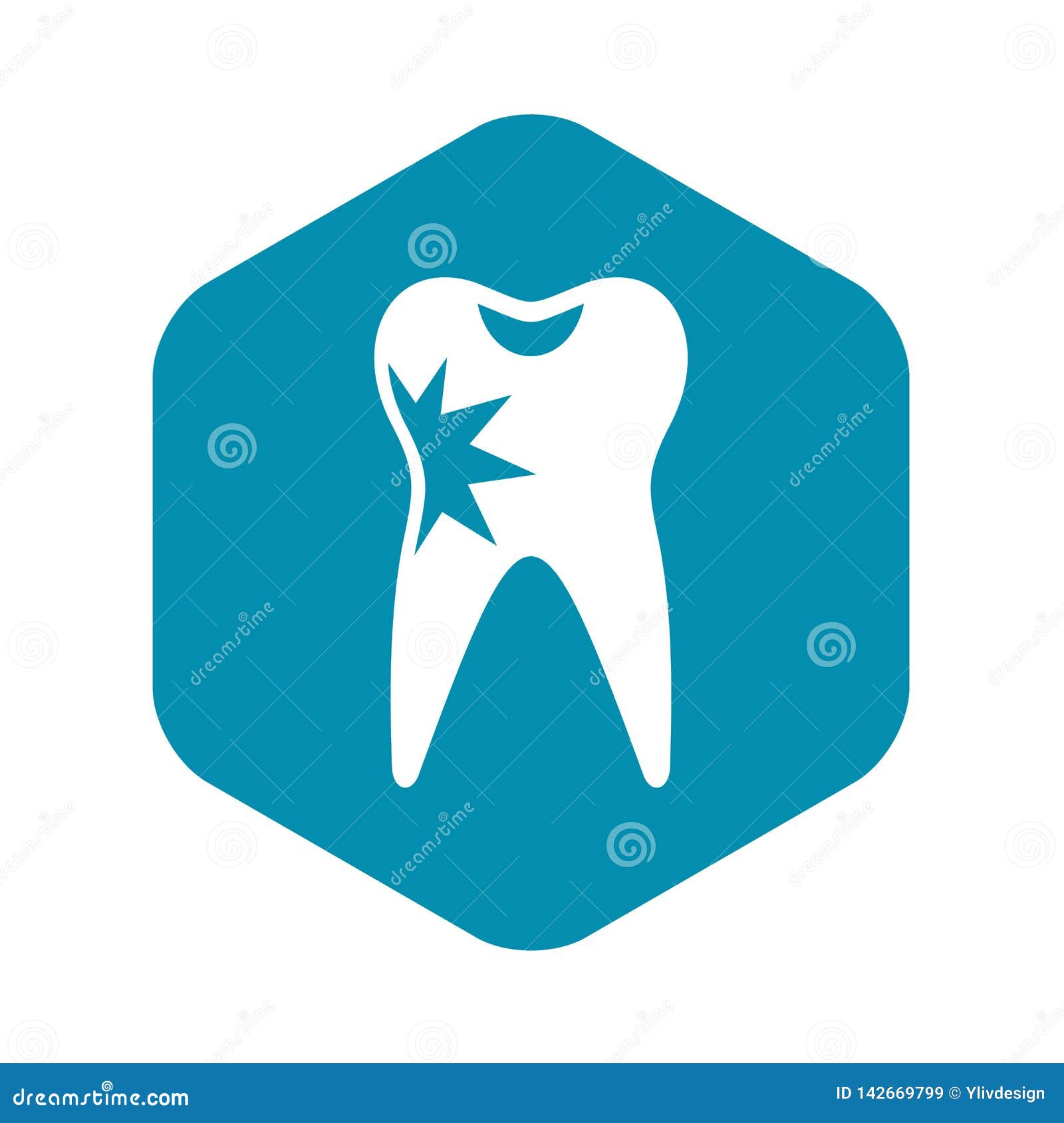 Cracked Tooth Icon, Simple Style Stock Vector - Illustration of concept ...