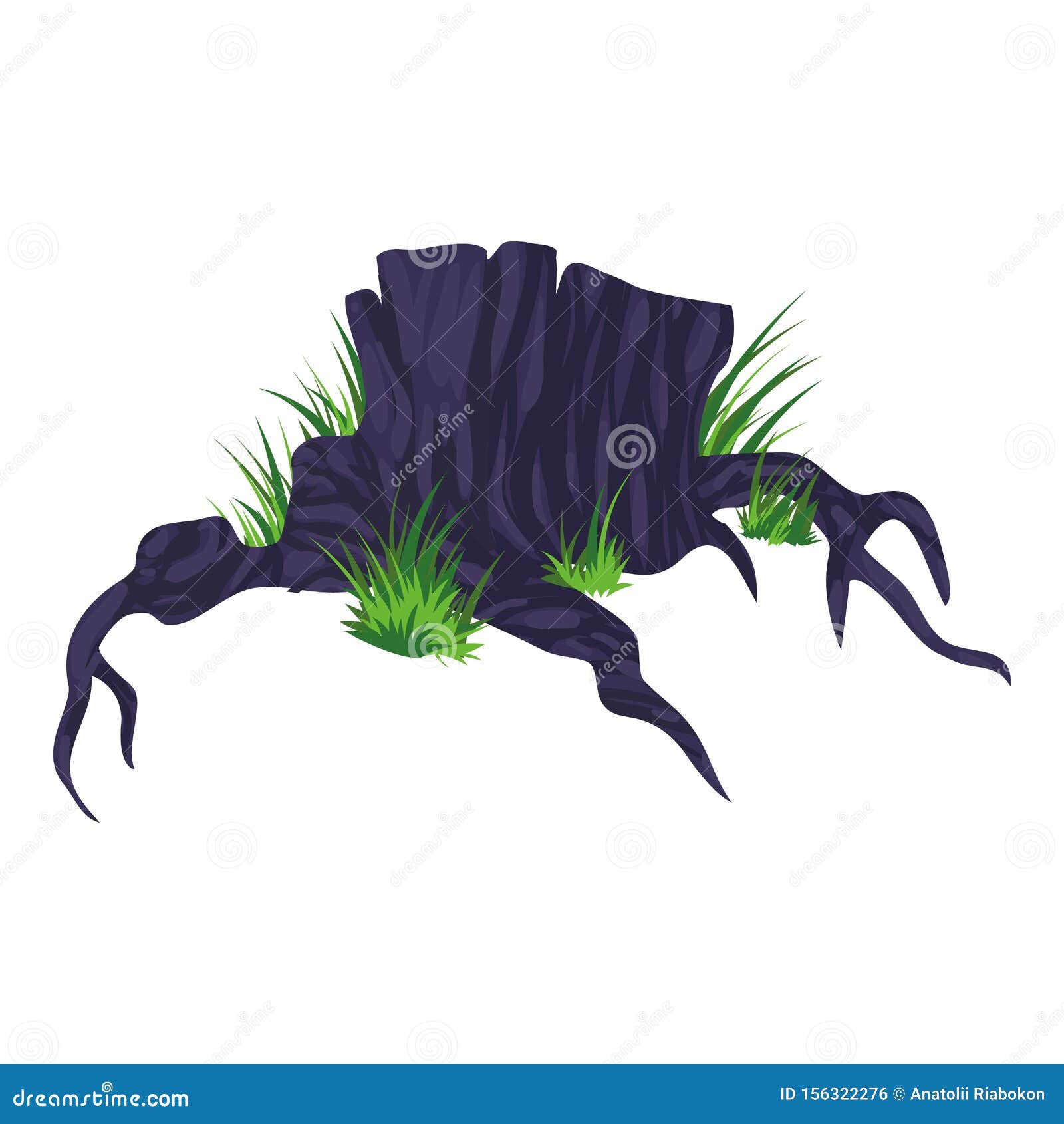 Cracked Tree Stump Icon, Cartoon Style Stock Vector - Illustration of ...