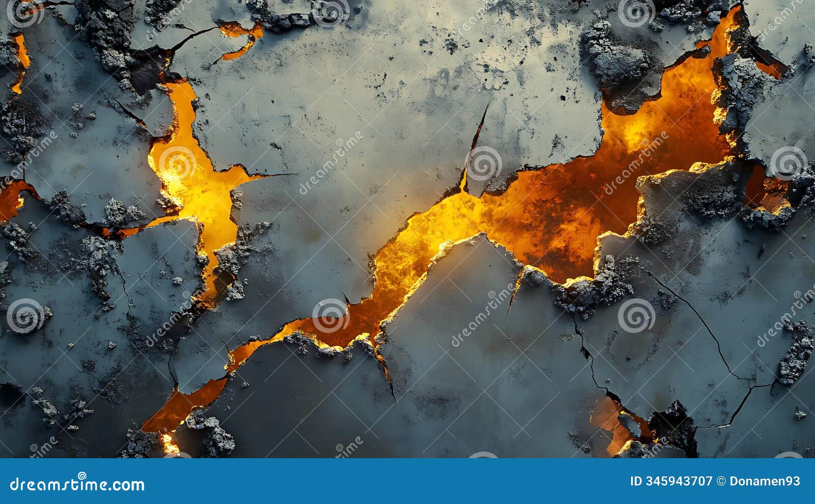 Cracked Wall with Flames Visible War-Torn Surface, Burning Effect, Fire ...