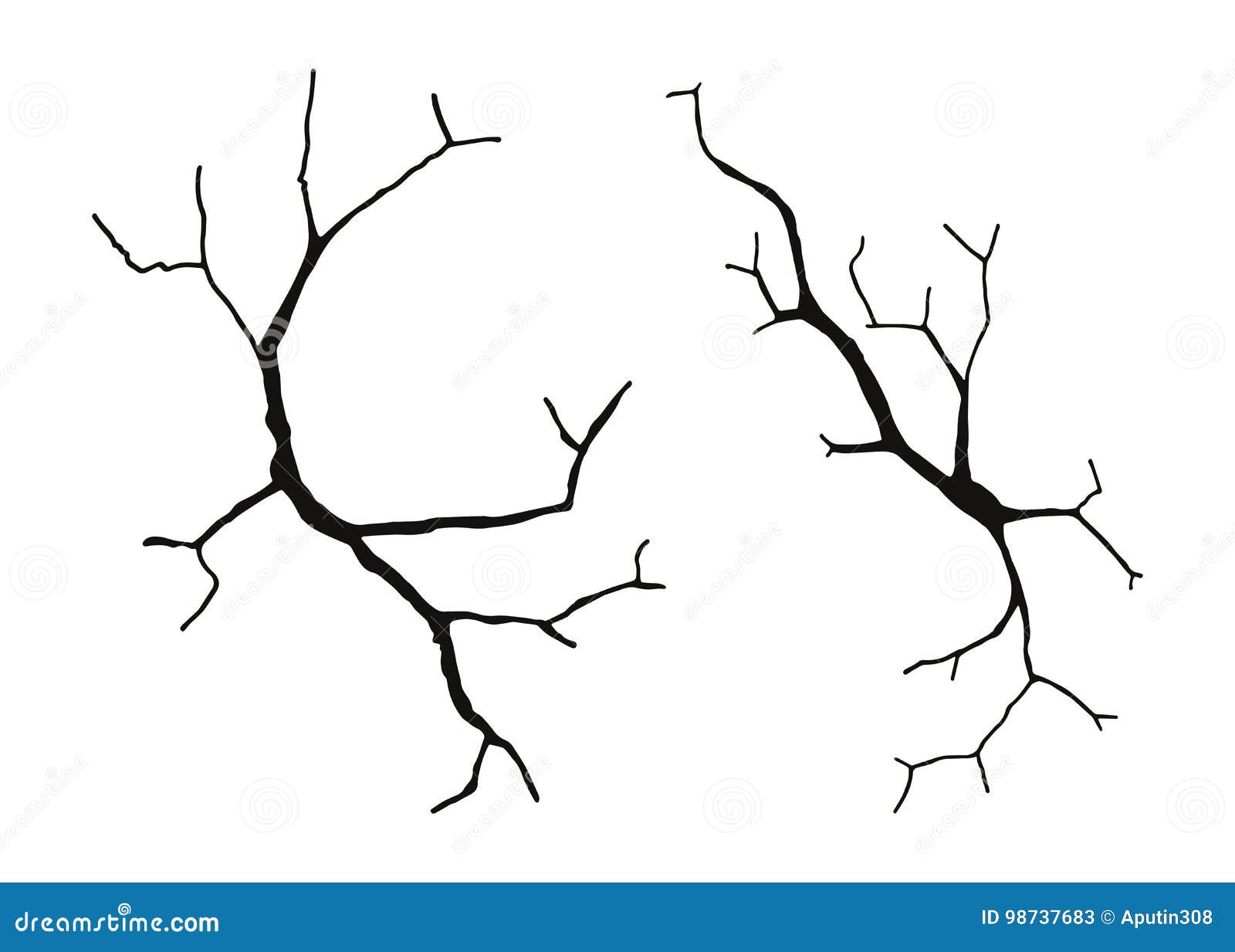 Cracked in Wall Vector. Hand Drawing Isolated Stock Vector ...