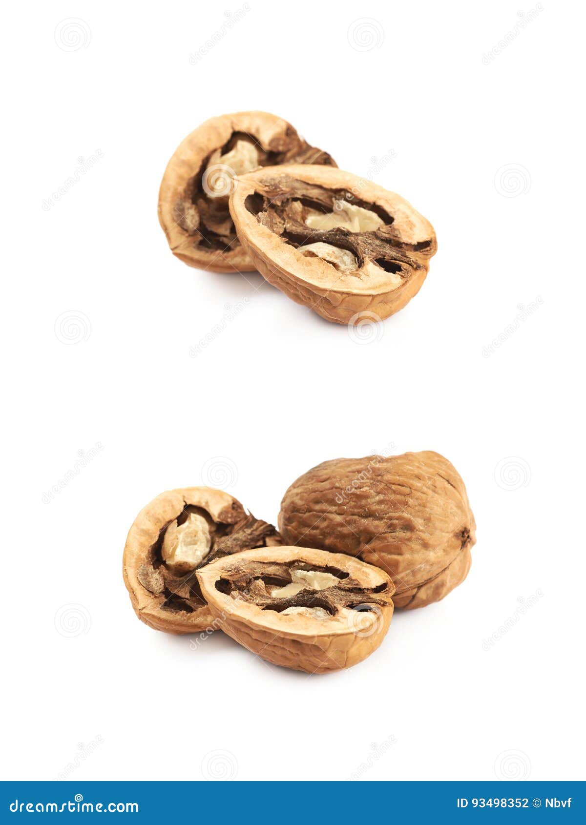 Cracked Walnut Composition Isolated Stock Photo - Image of kernel ...