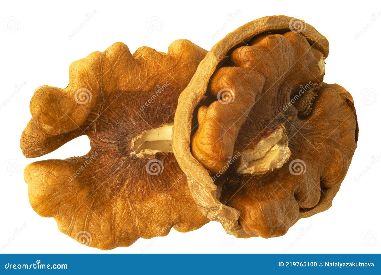 Cracked Walnut Isolated on the White Stock Photo - Image of food, plant ...
