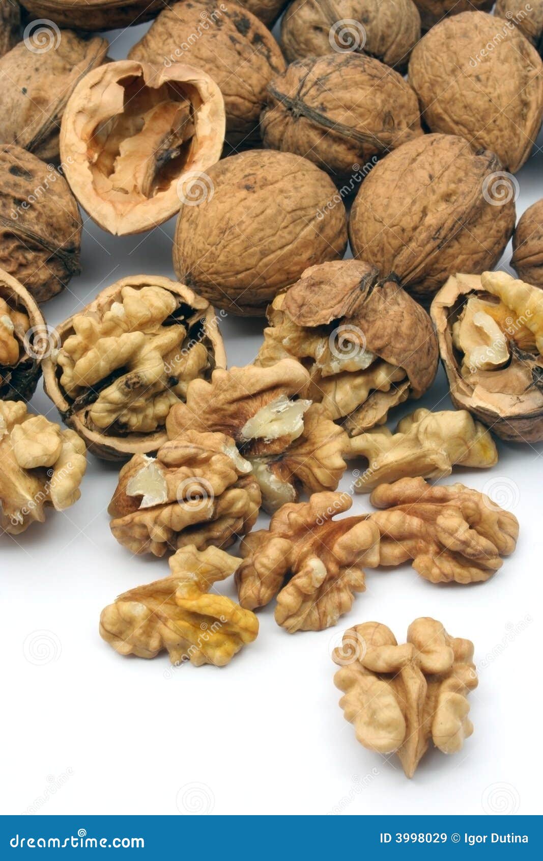 Cracked walnuts stock image. Image of seasonal, open, food - 3998029