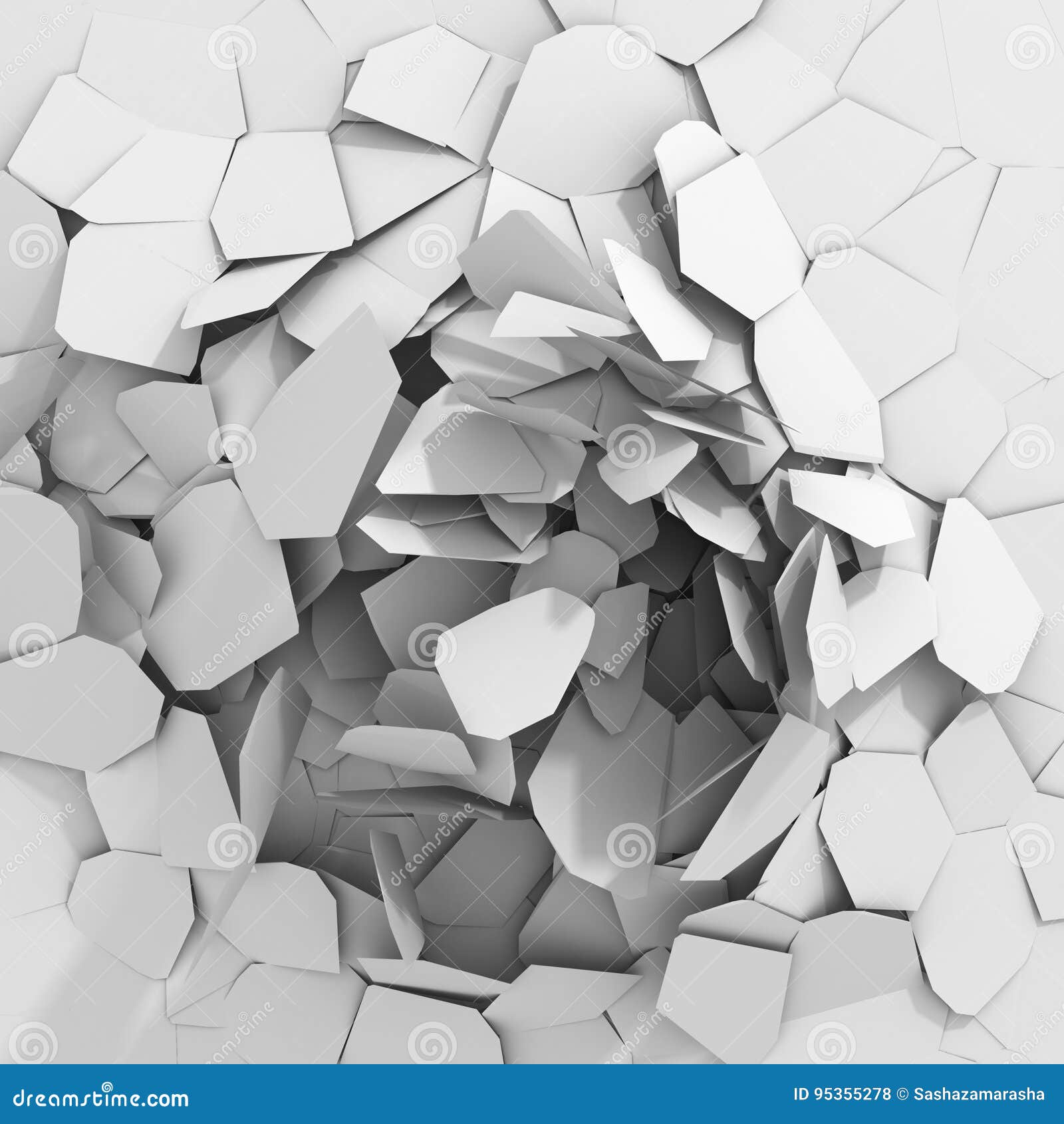 Cracked White Damage Ground Surface Stock Illustration - Illustration ...