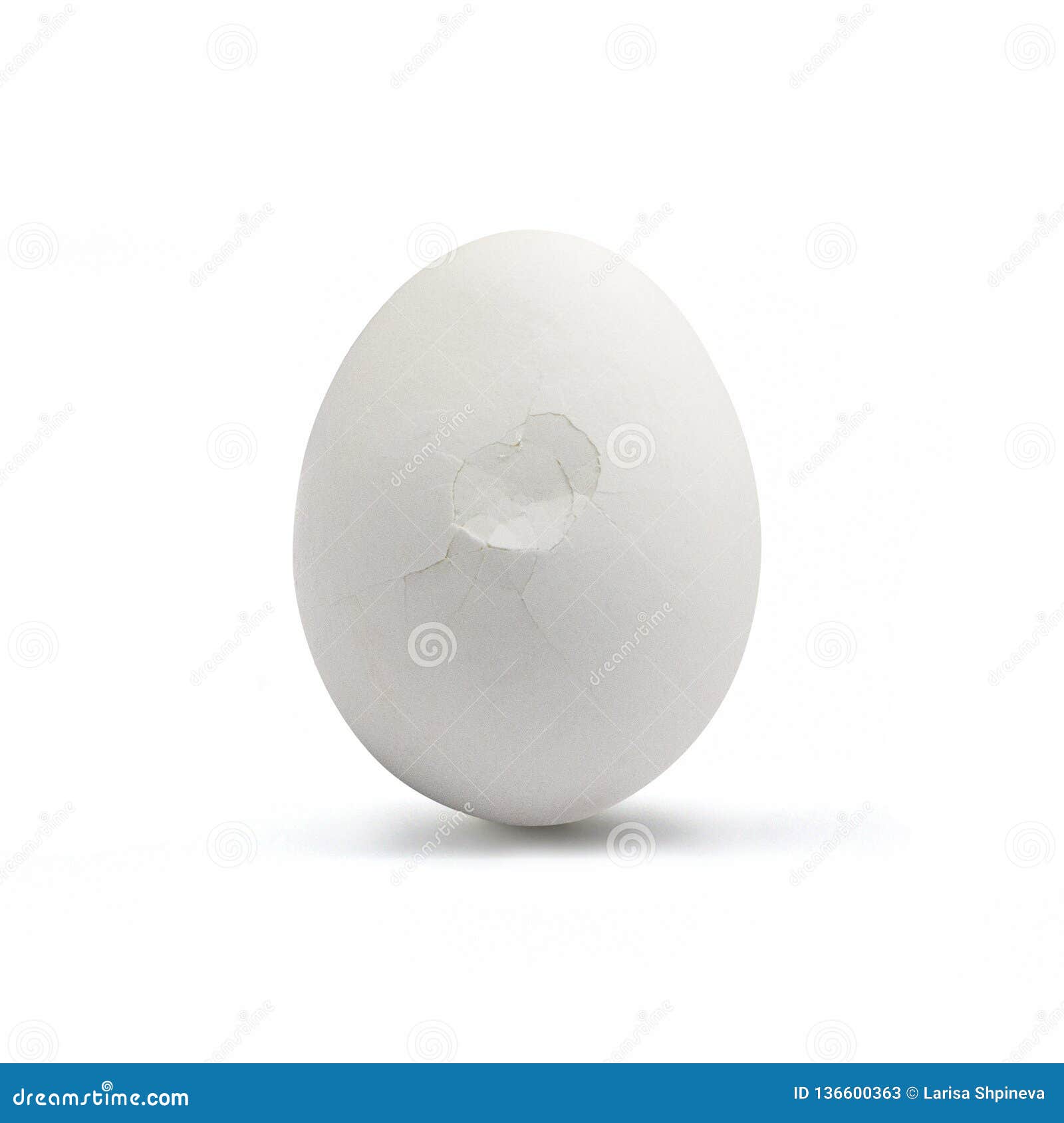 Cracked White Egg Isolated on White Background Stock Image - Image of ...