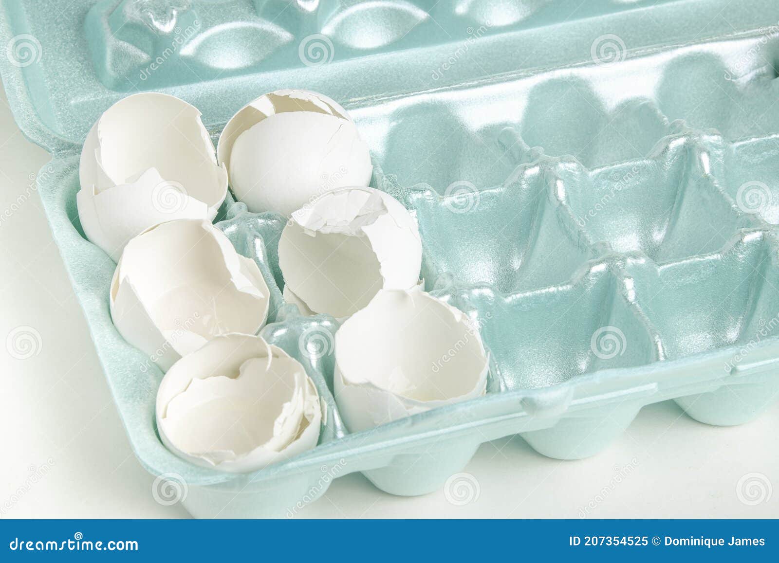Cracked White Egg Shells on Styrofoam Tray Stock Image - Image of ...