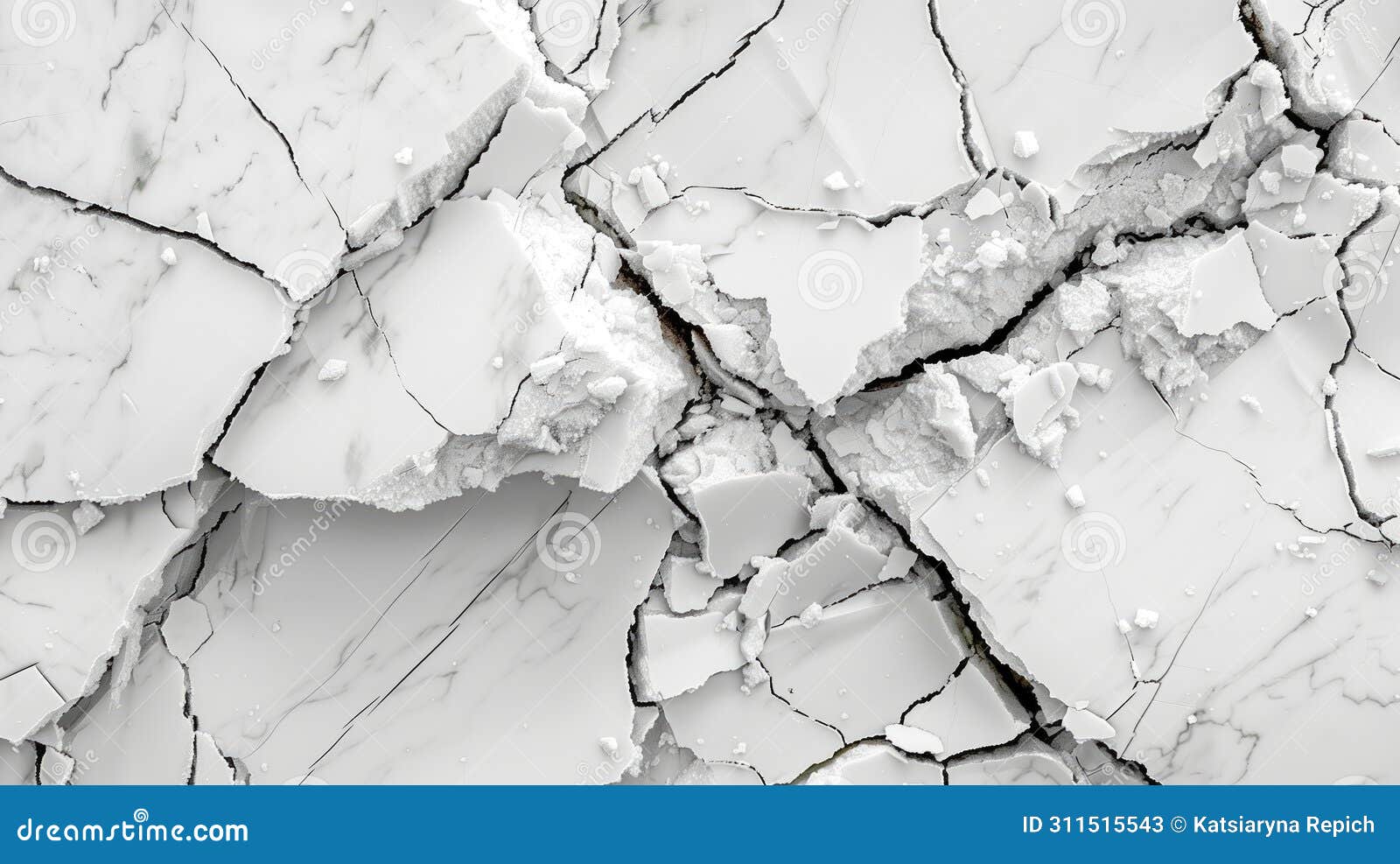 Cracked White Marble Texture Background, 3d Rendering. Computer Digital ...