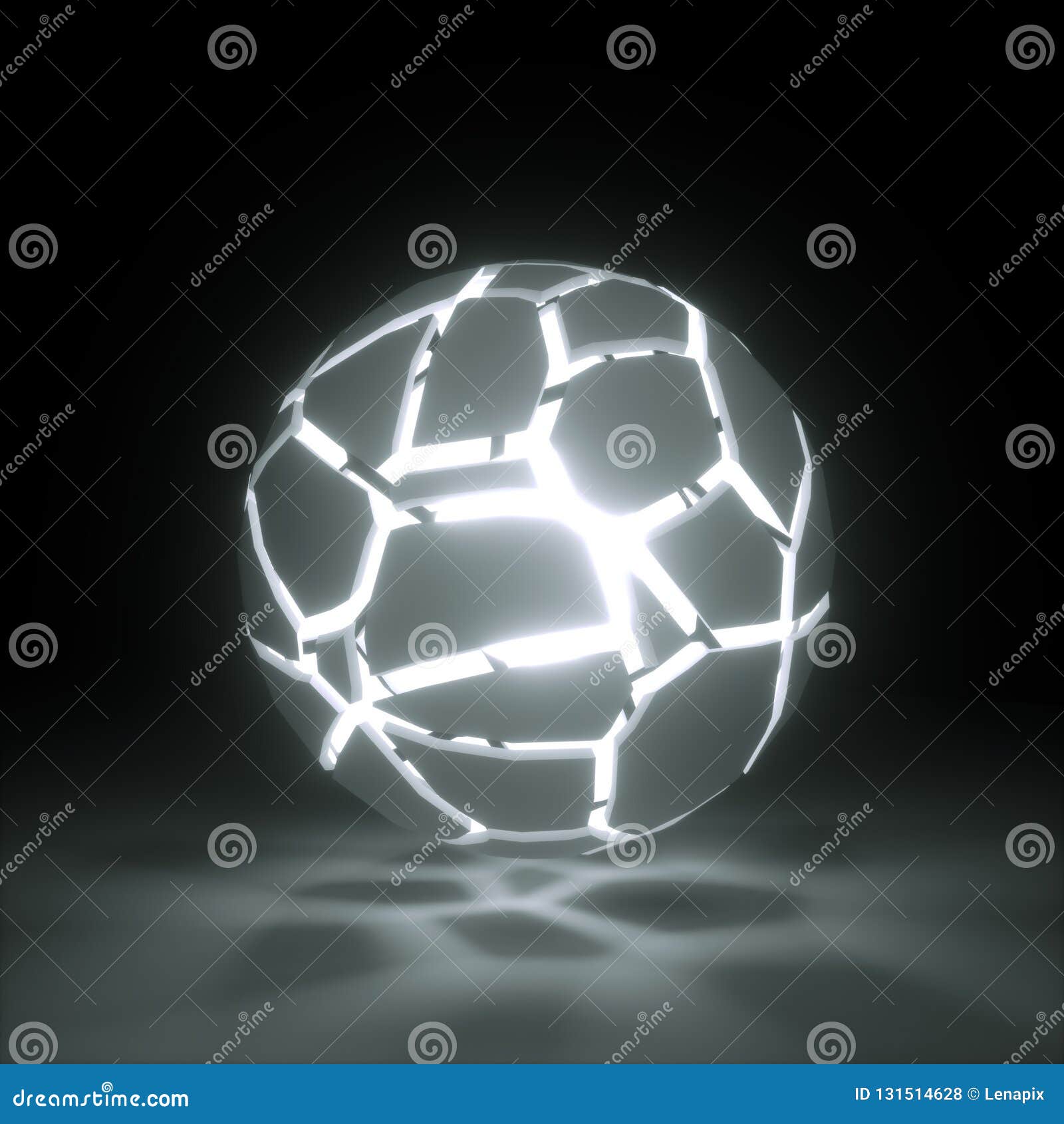 Light From Inside The Sphere On The Deepest Blue Background Stock Image ...