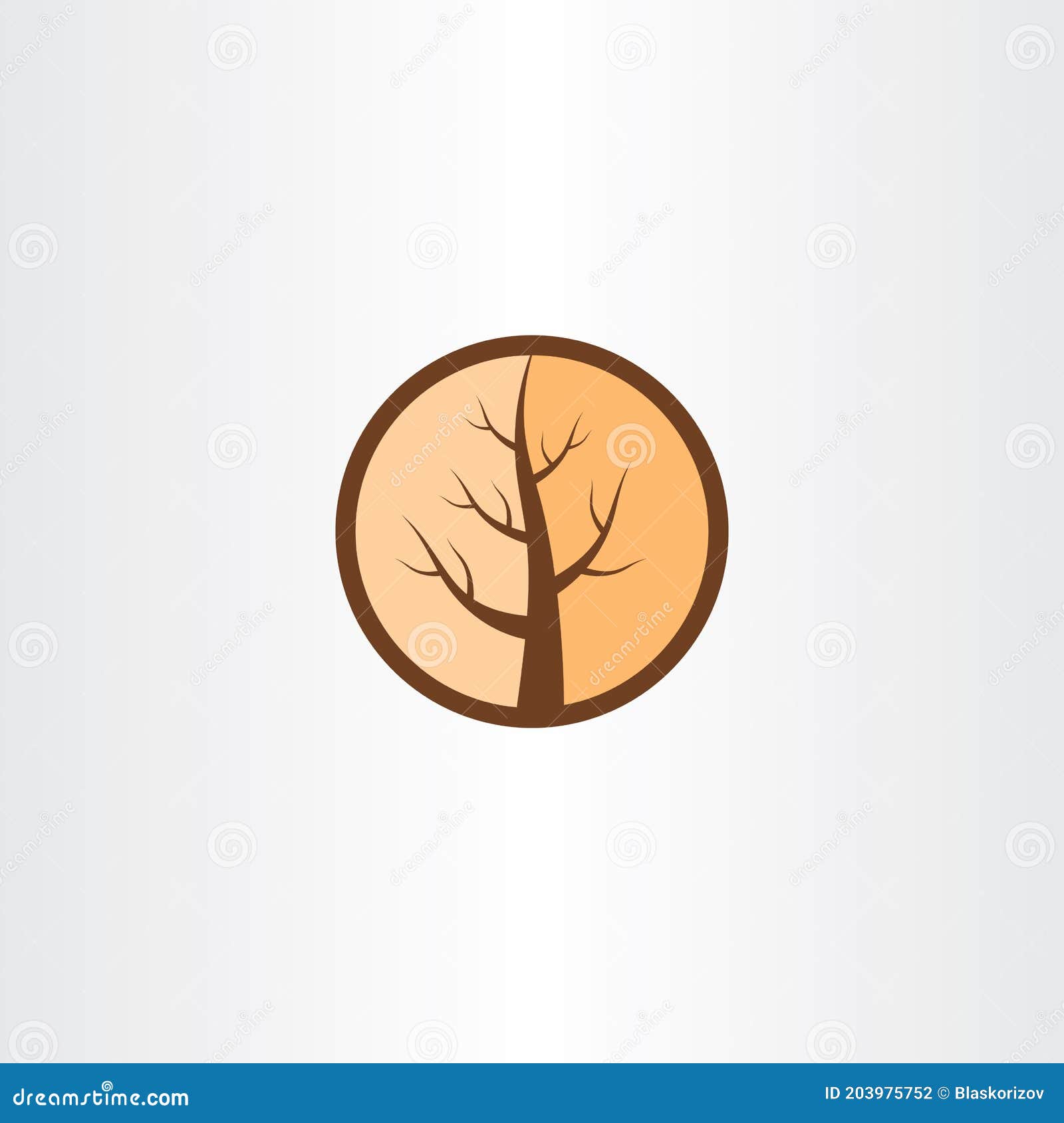 Cracked Wood Tree Vector Logo Icon Stock Vector - Illustration of ...